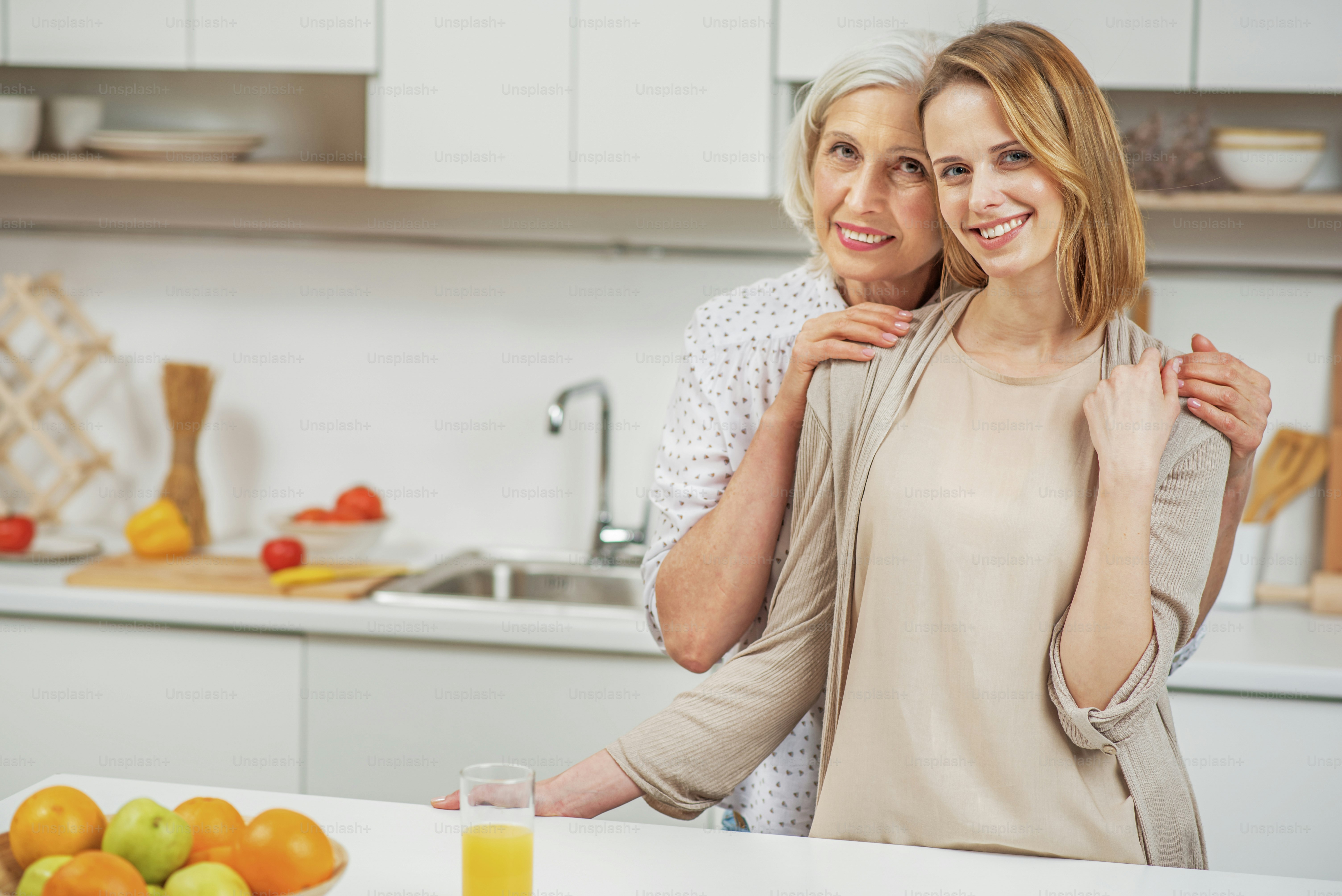 My mom is my best friend. Charming young woman and senior lady are ...