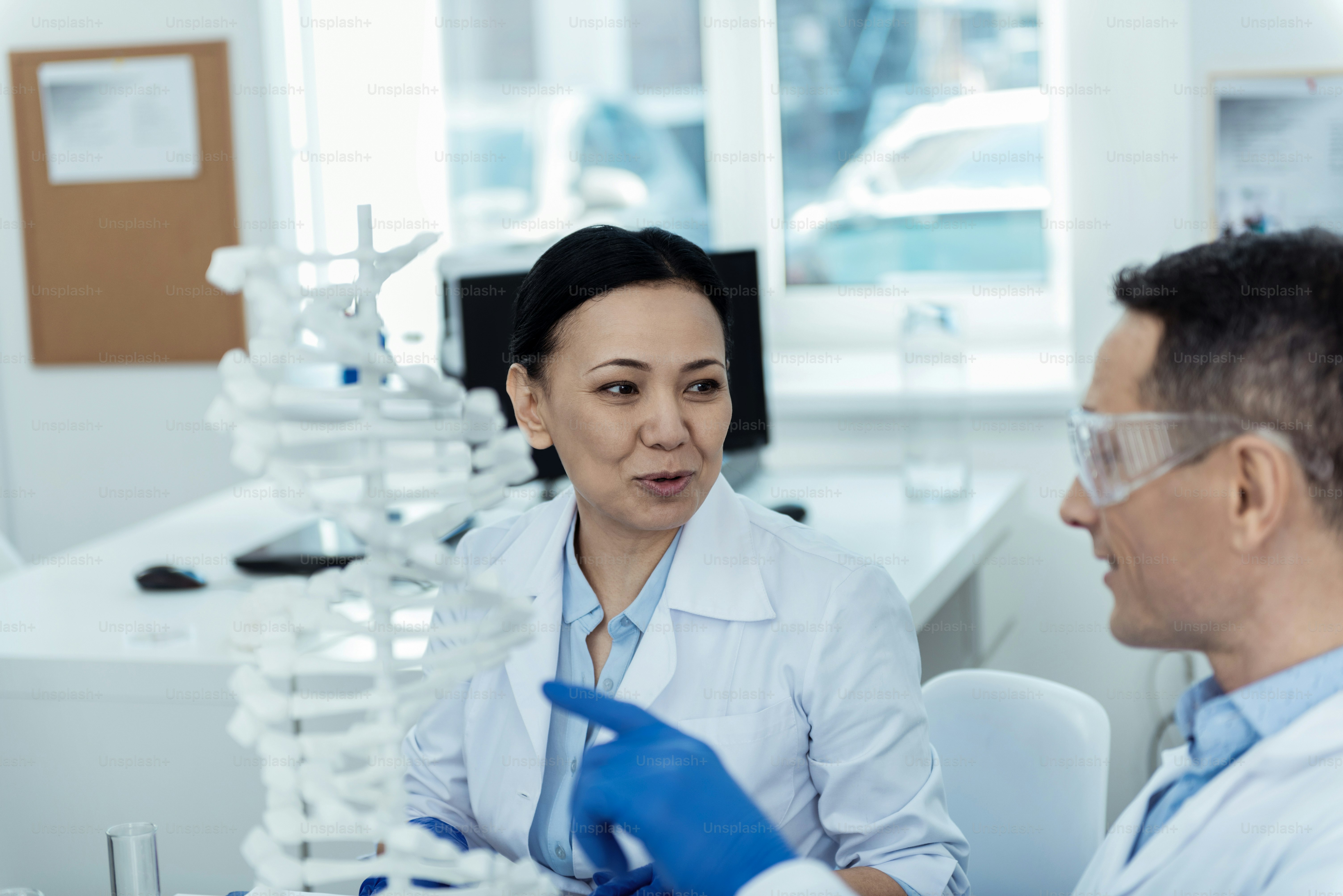 Research methodology. Professional scientist conducting a research ...