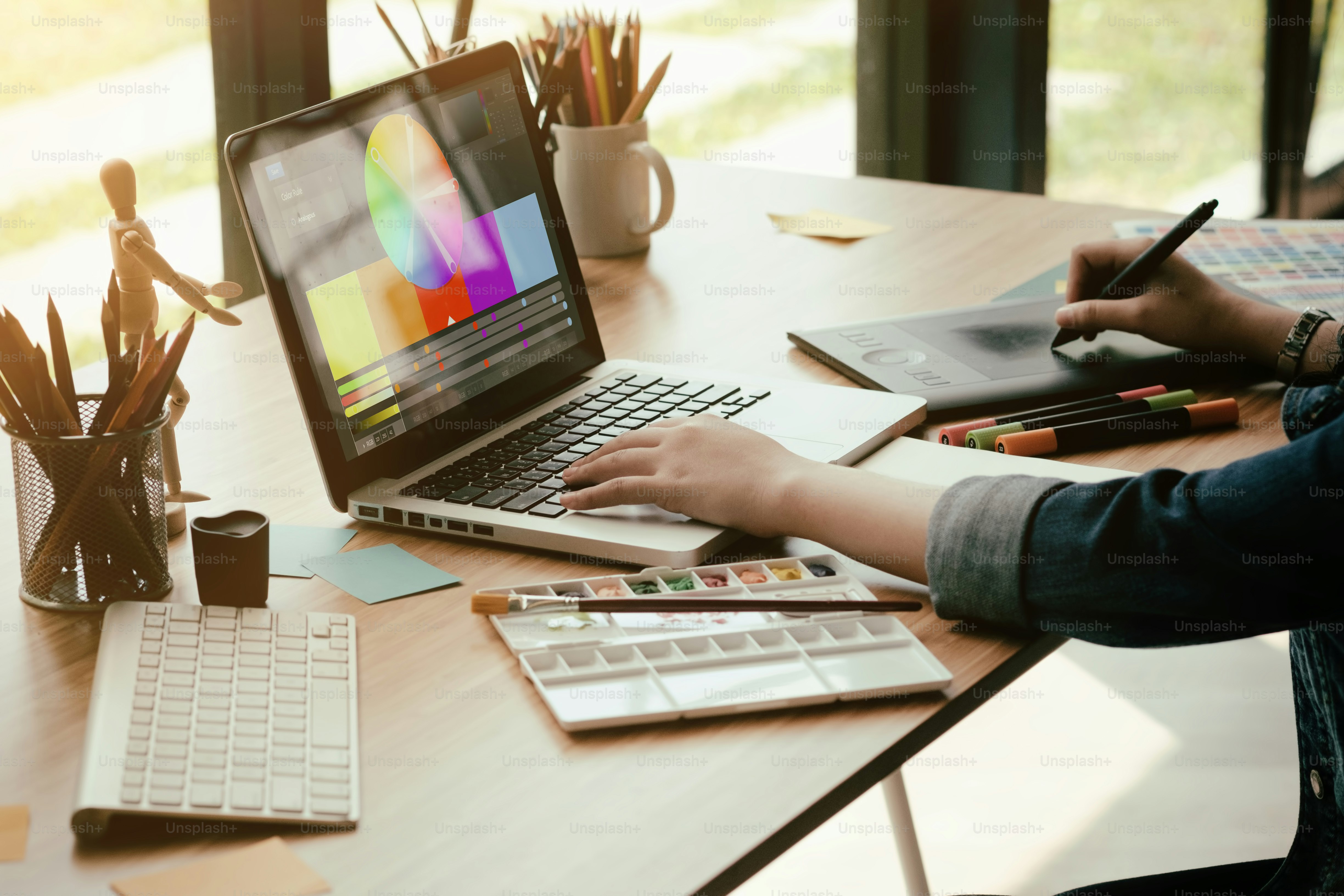 Graphic design working with computer creative,designer job working ...