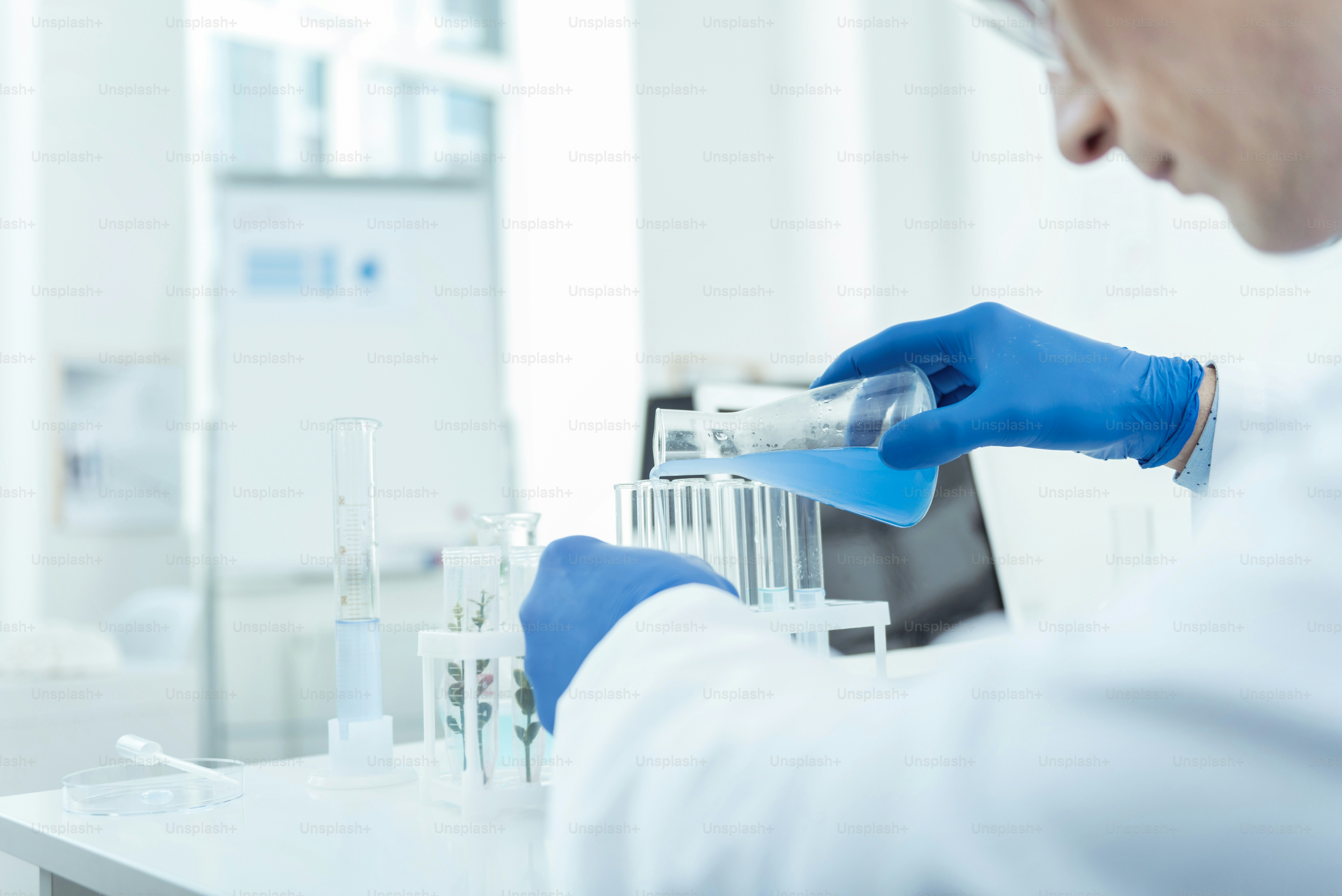 Investigación biológica. Científico profesional que realiza un ...