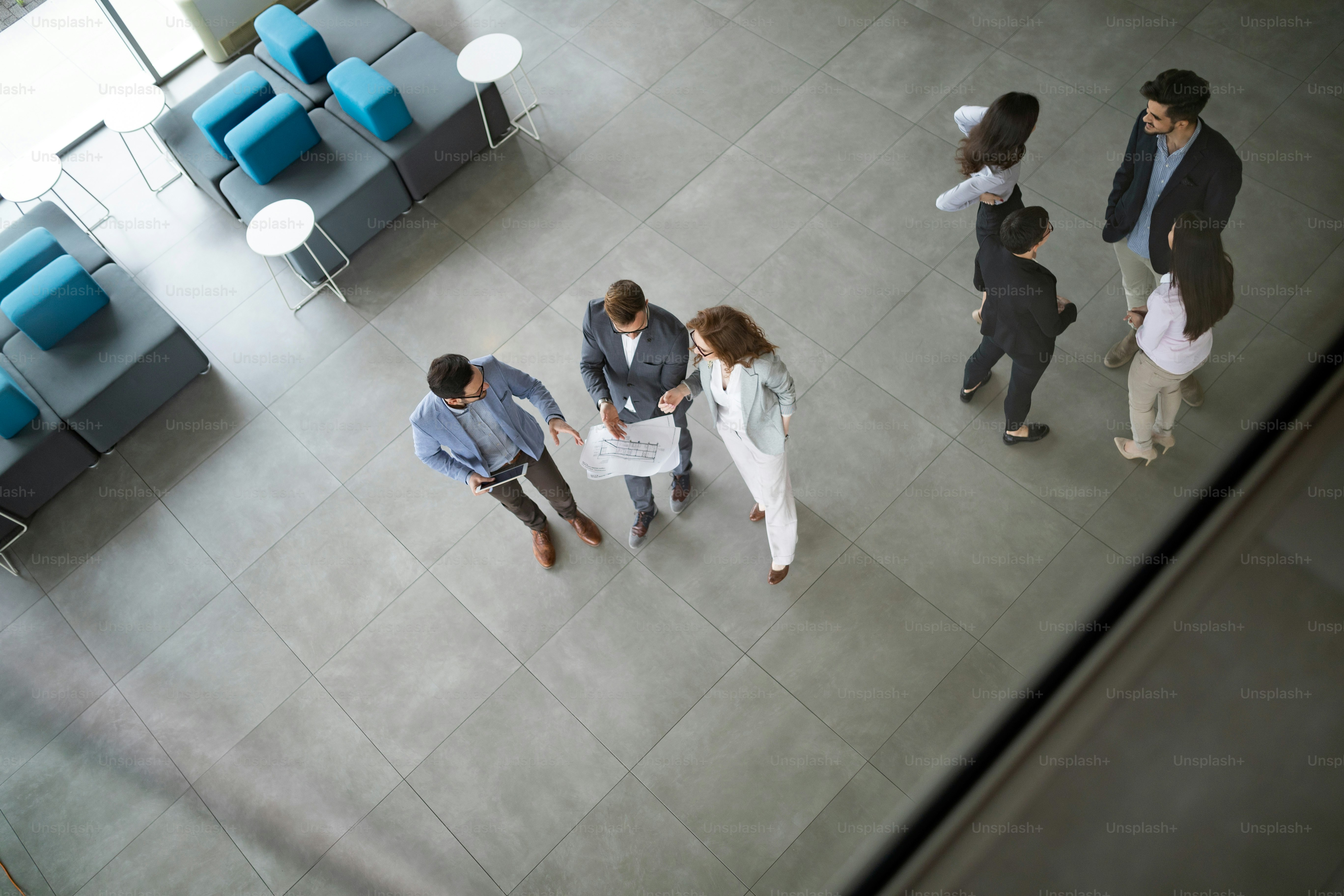Group of professional successful business people at company office ...