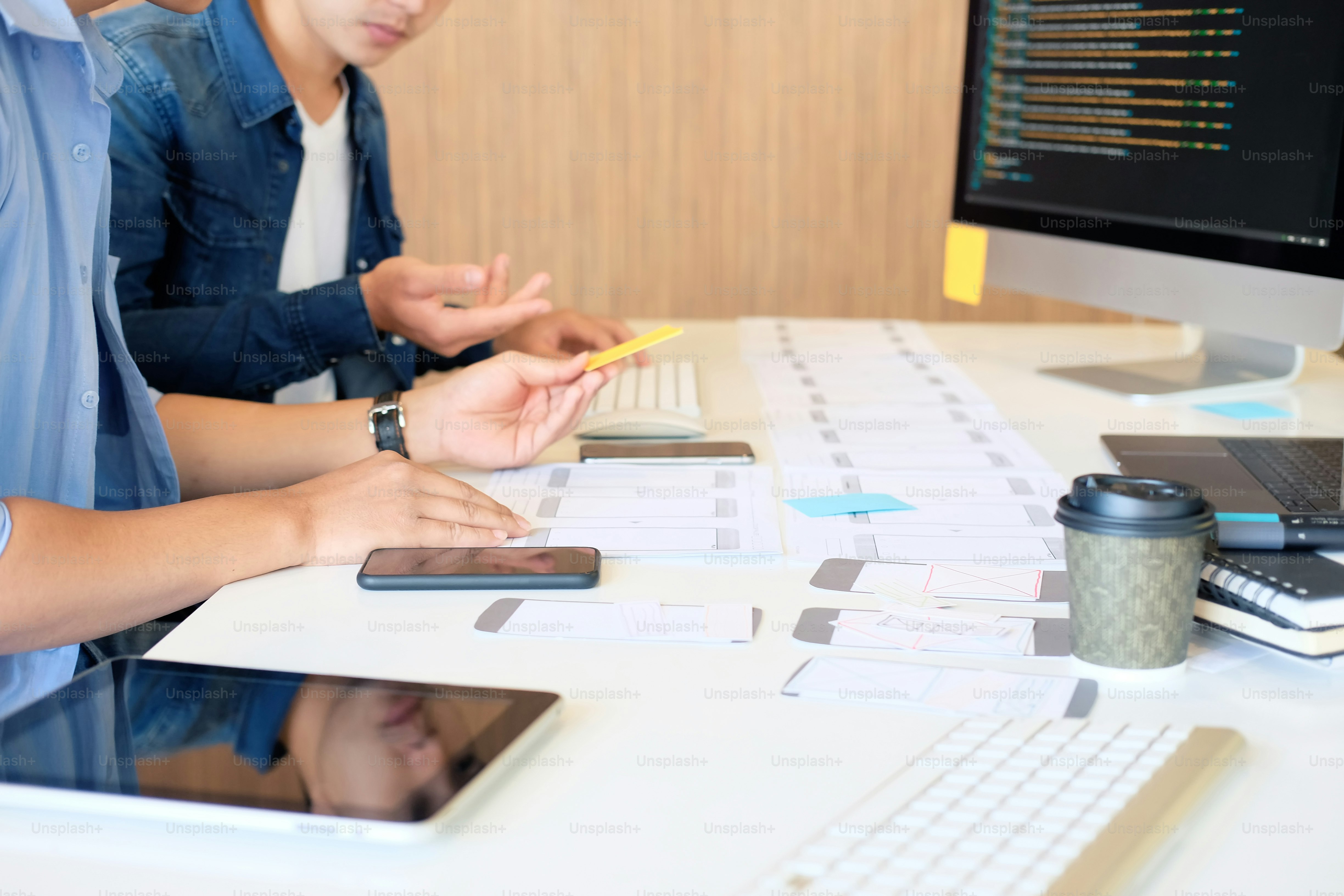 Programer Team working development software with UX UI project in ...