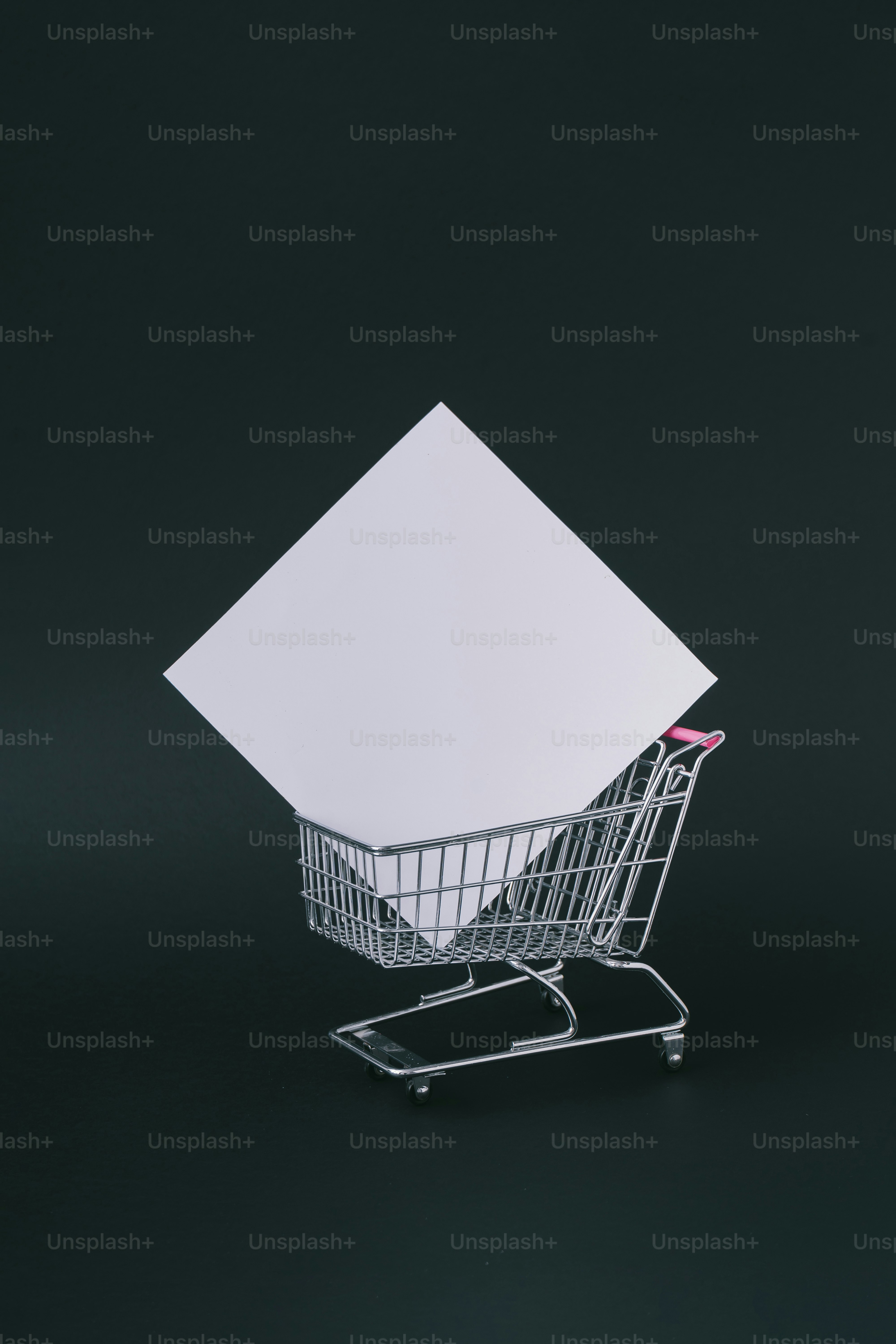 Black friday minimal. Shopping cart with box. photo – Abstract Image on ...