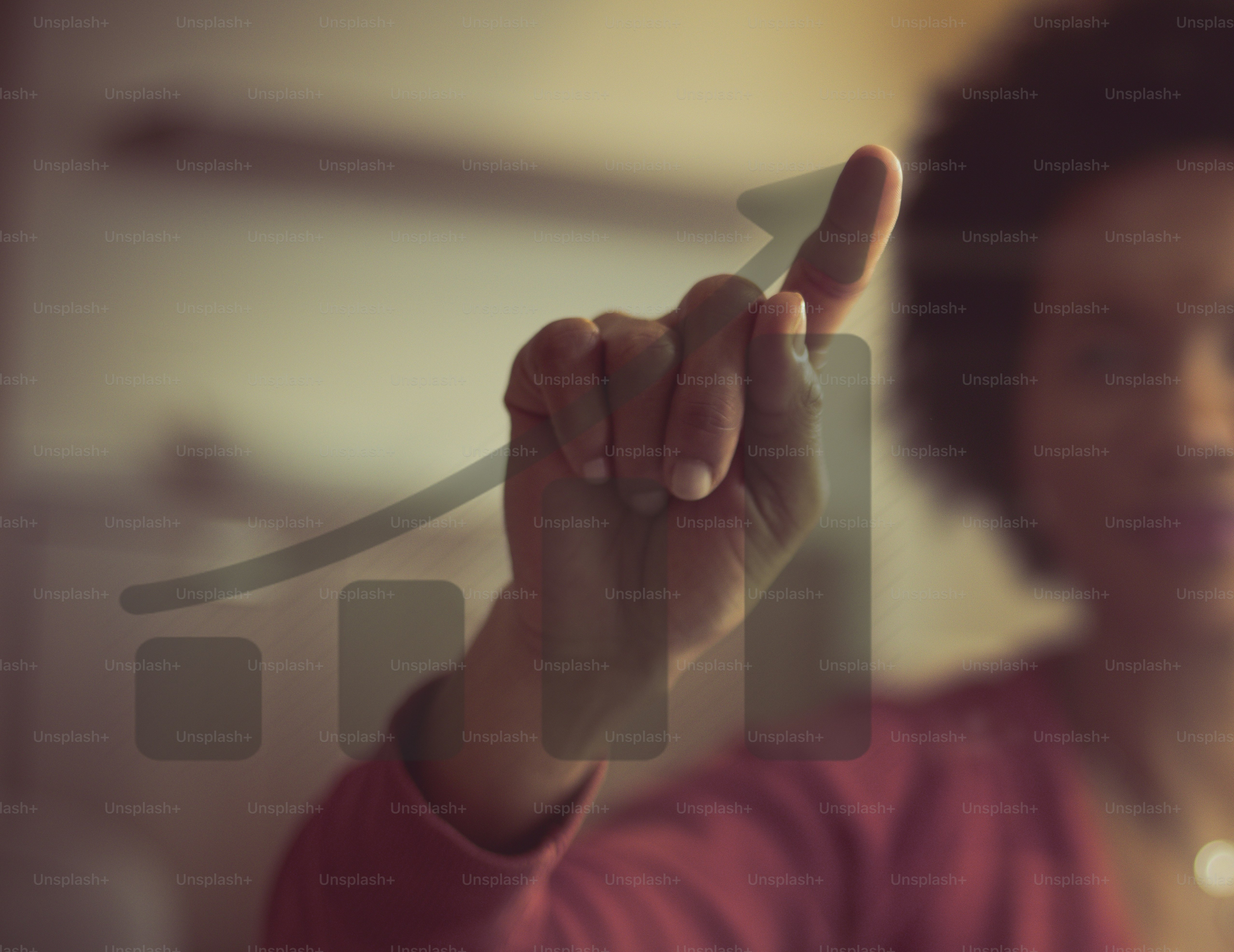 Finances have reached the very top. African American Woman hand ...