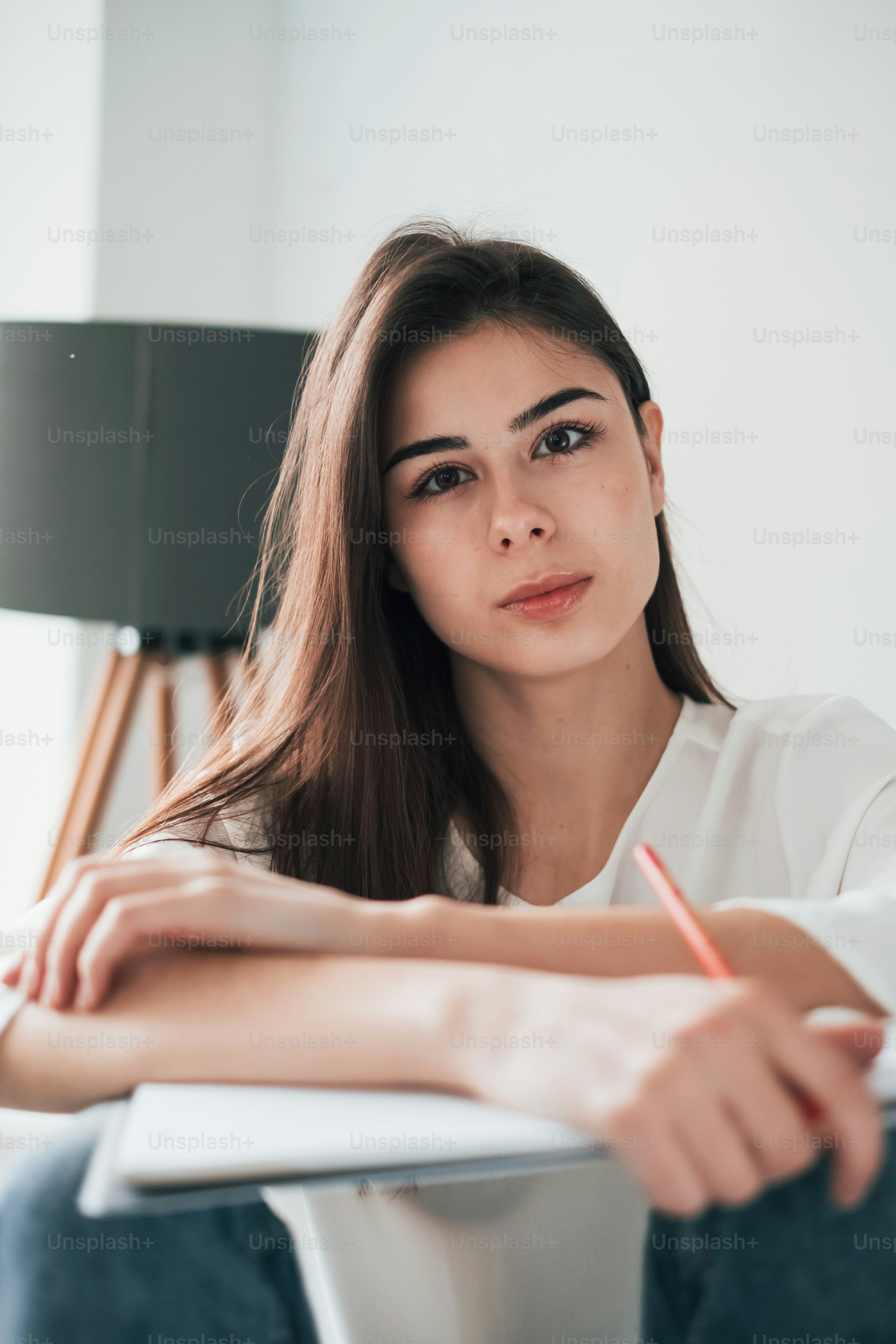 Strabismus disorder does not make this girl less beautiful. Young ...