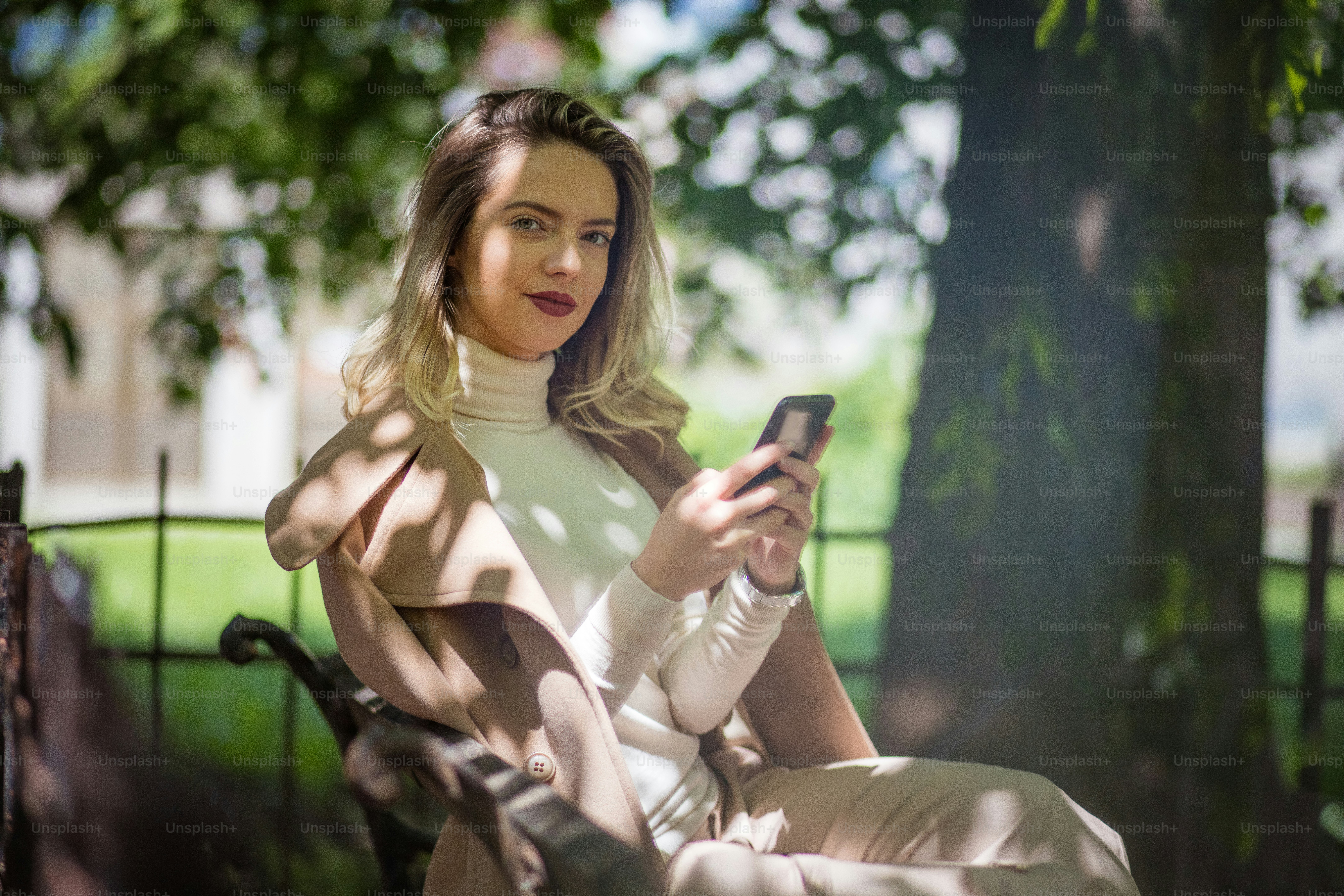 To much messages waiting answer. Woman in the city. photo – One young ...