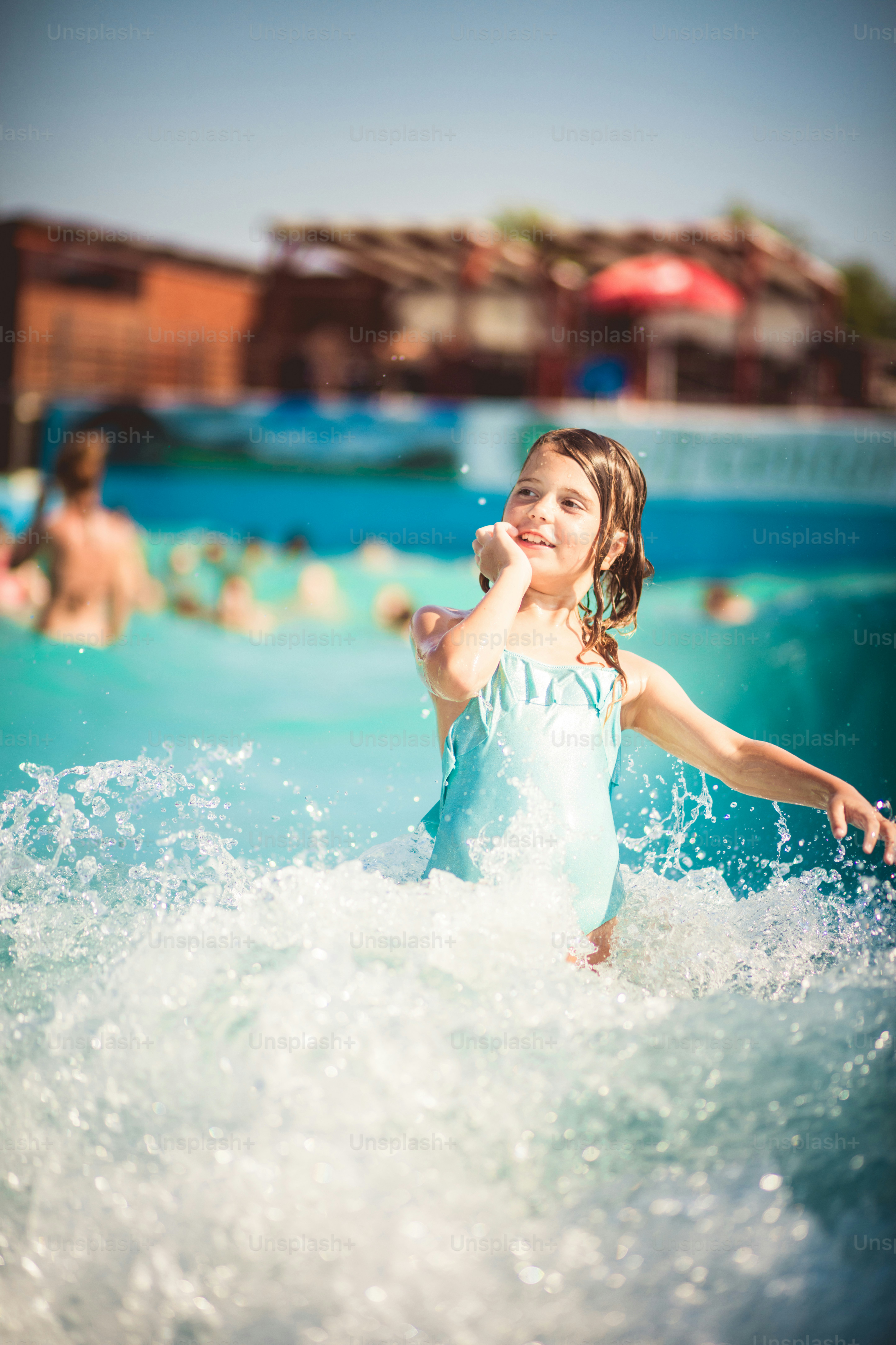Best friends always have a fun. Children in the pool. photo – Summer ...