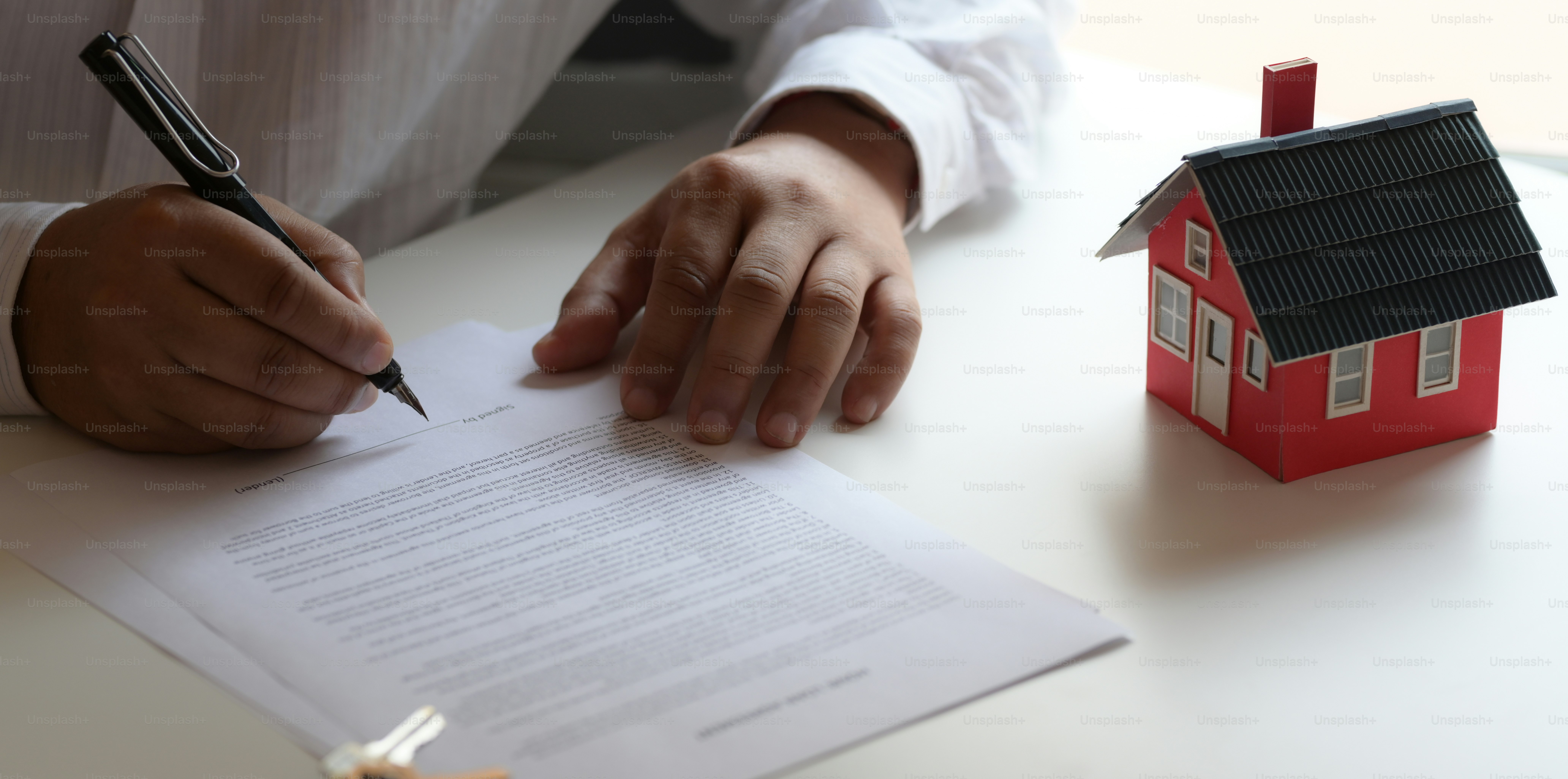 Property real estate concept : customer signing contract about home ...
