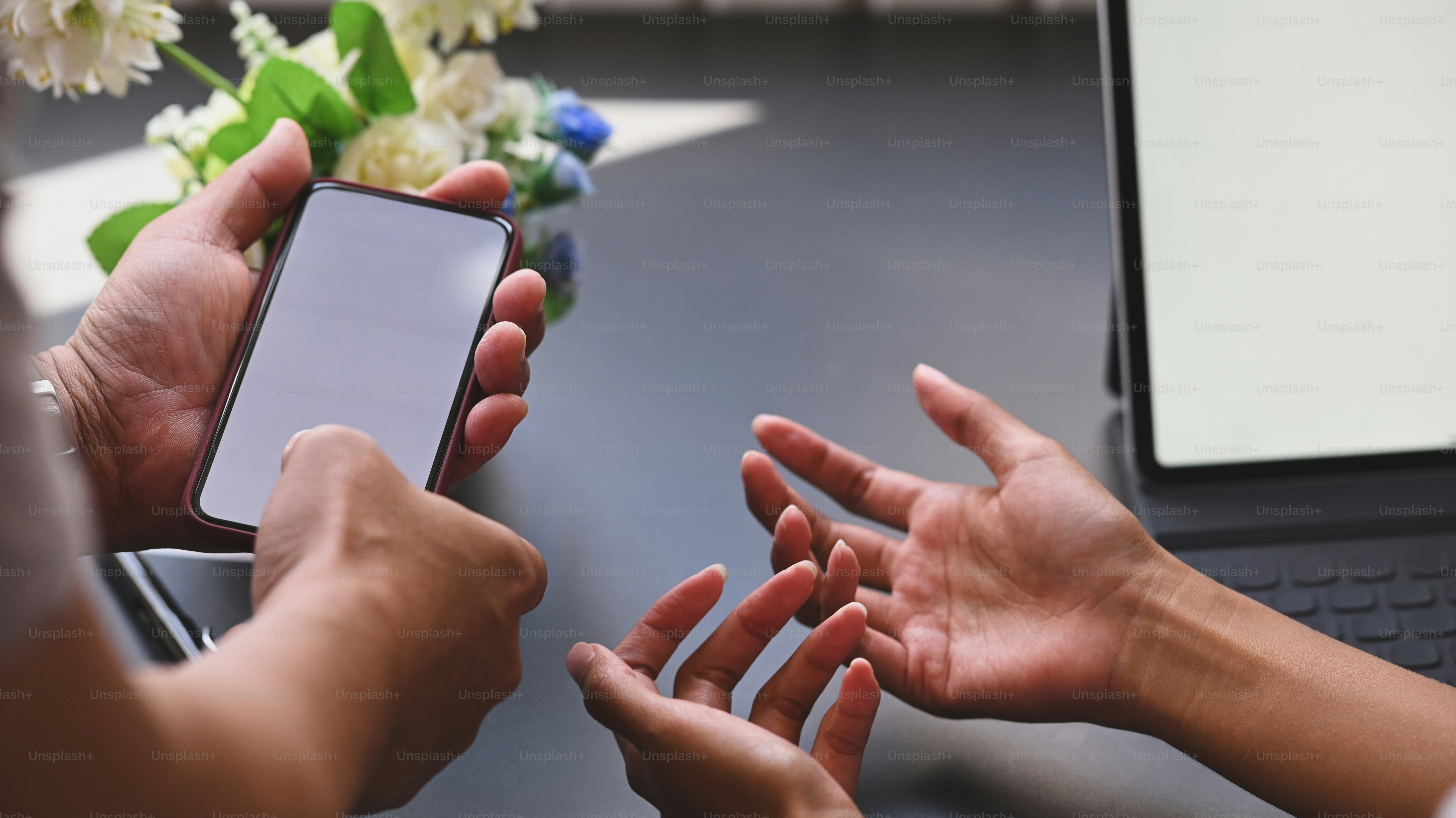 Closeup communication with smartphone concept. photo – Strategy Image ...