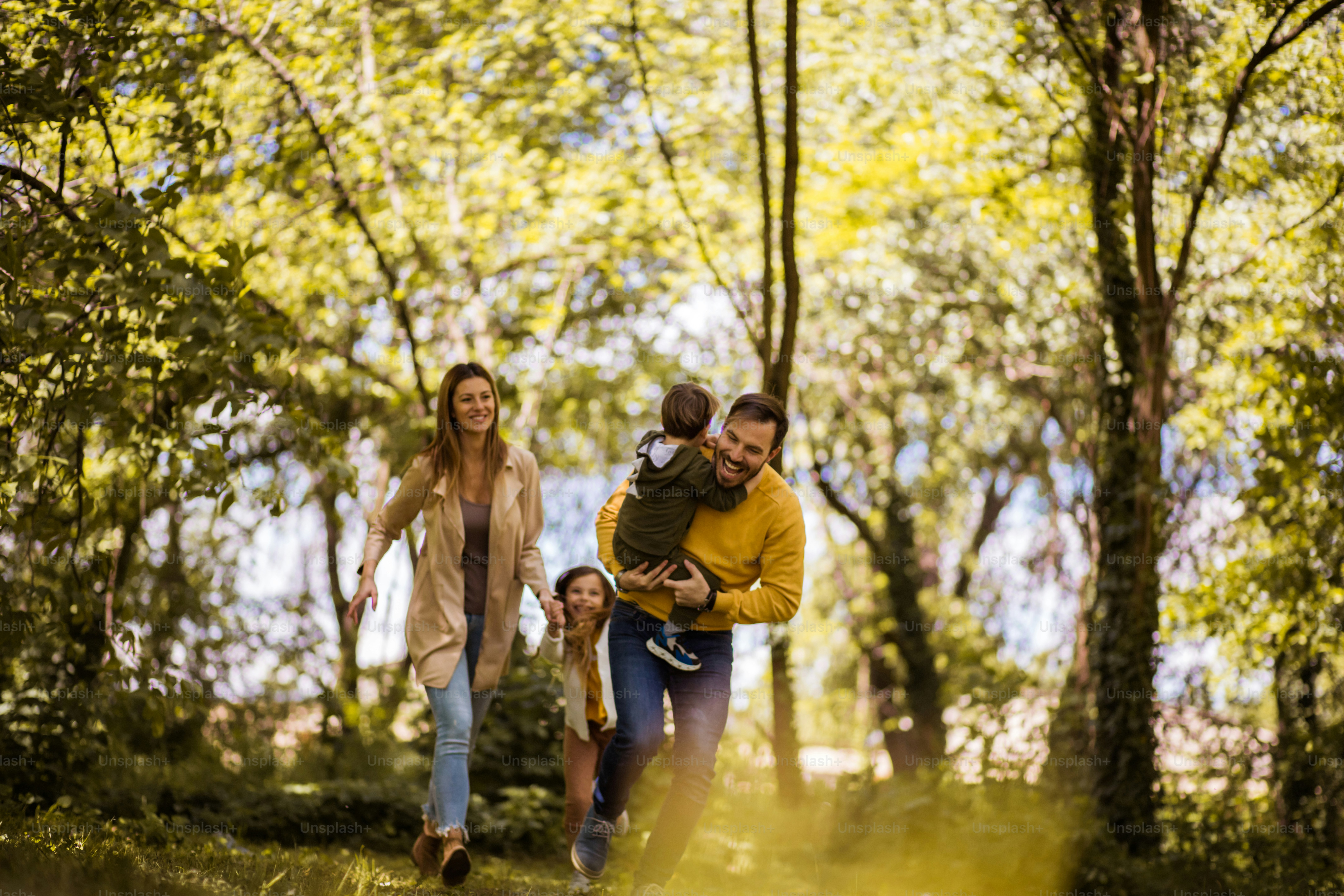 Family fun all summer long. Parents spending time with their children ...