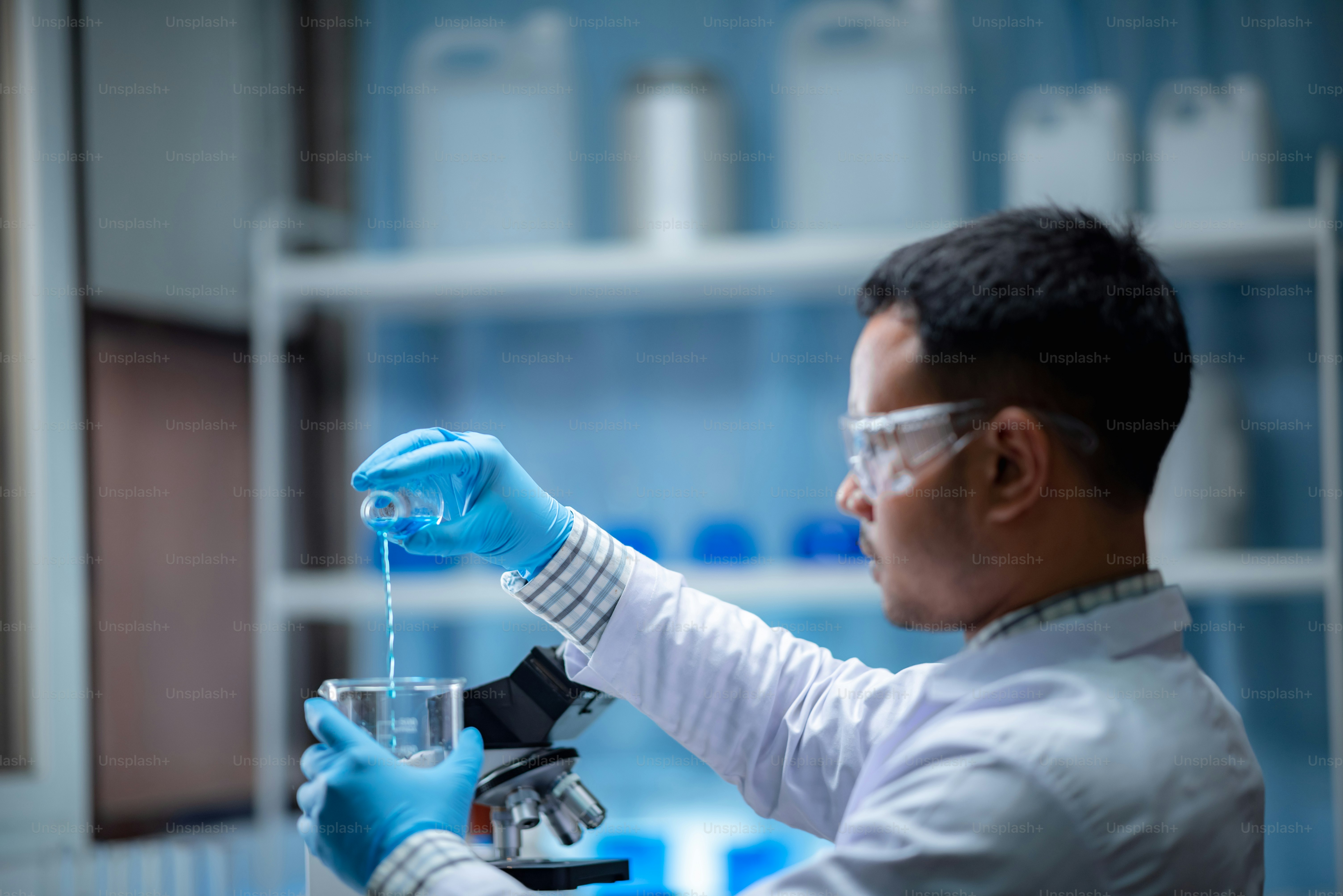 Health care researchers working in medicals science technology research ...