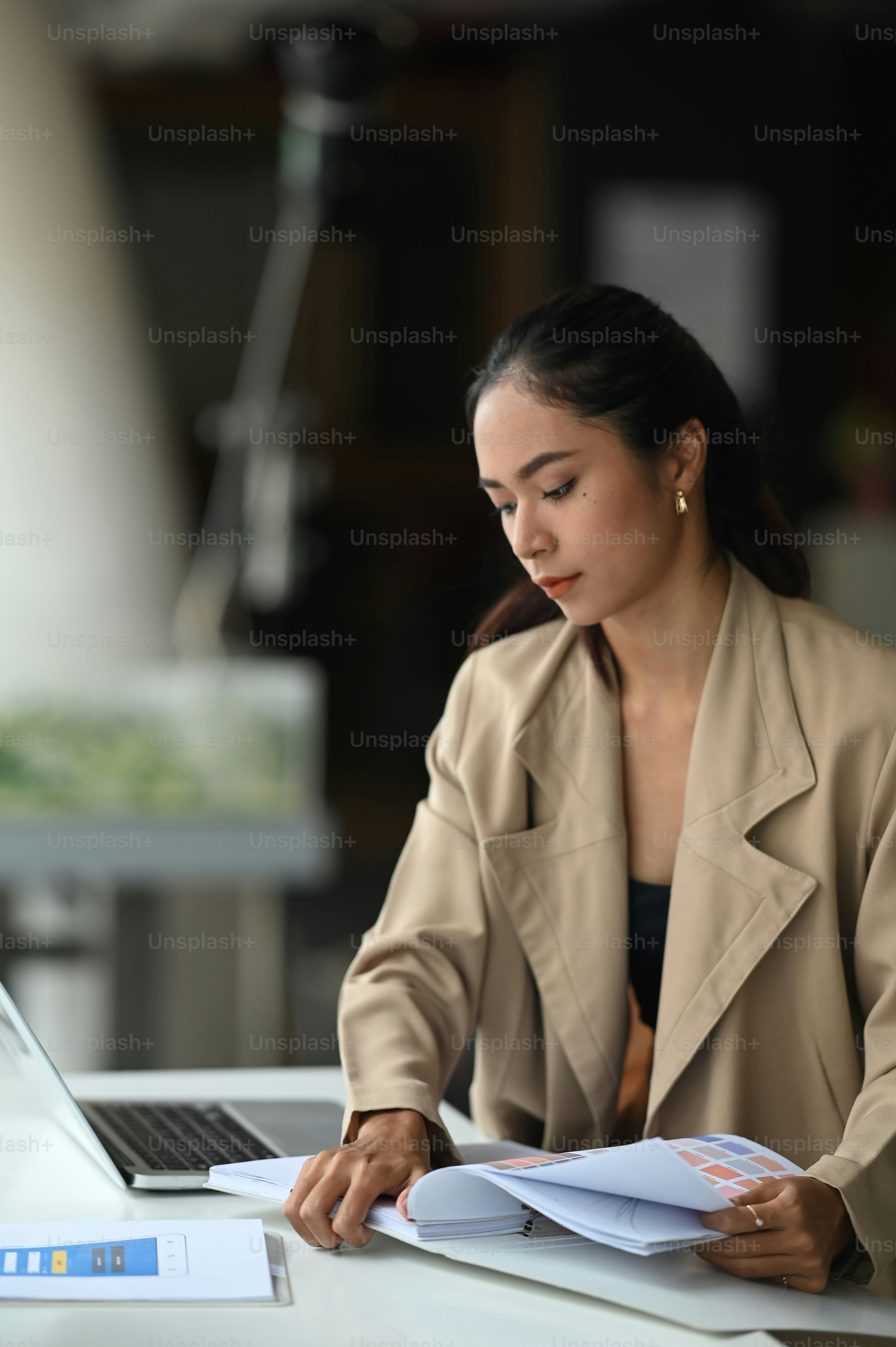 Formal creative designer open document file with research and ...