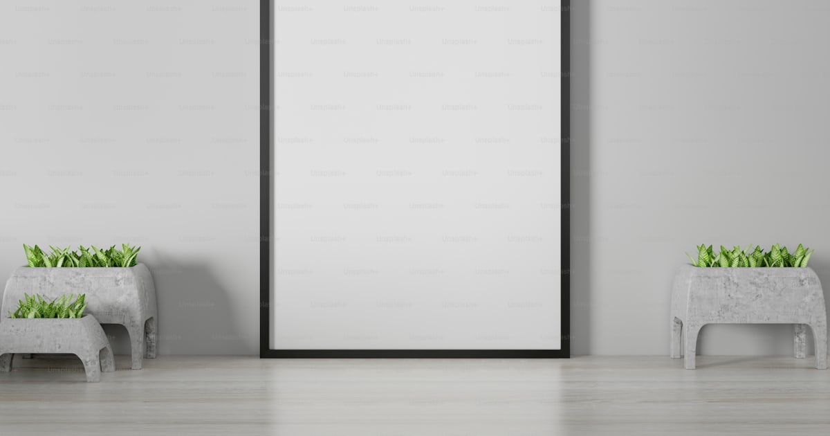 85 X 11 형식에 적합한 사진 또는 포스터 프레임 모형 3d 렌더링 사진 Unsplash의 실내 이미지