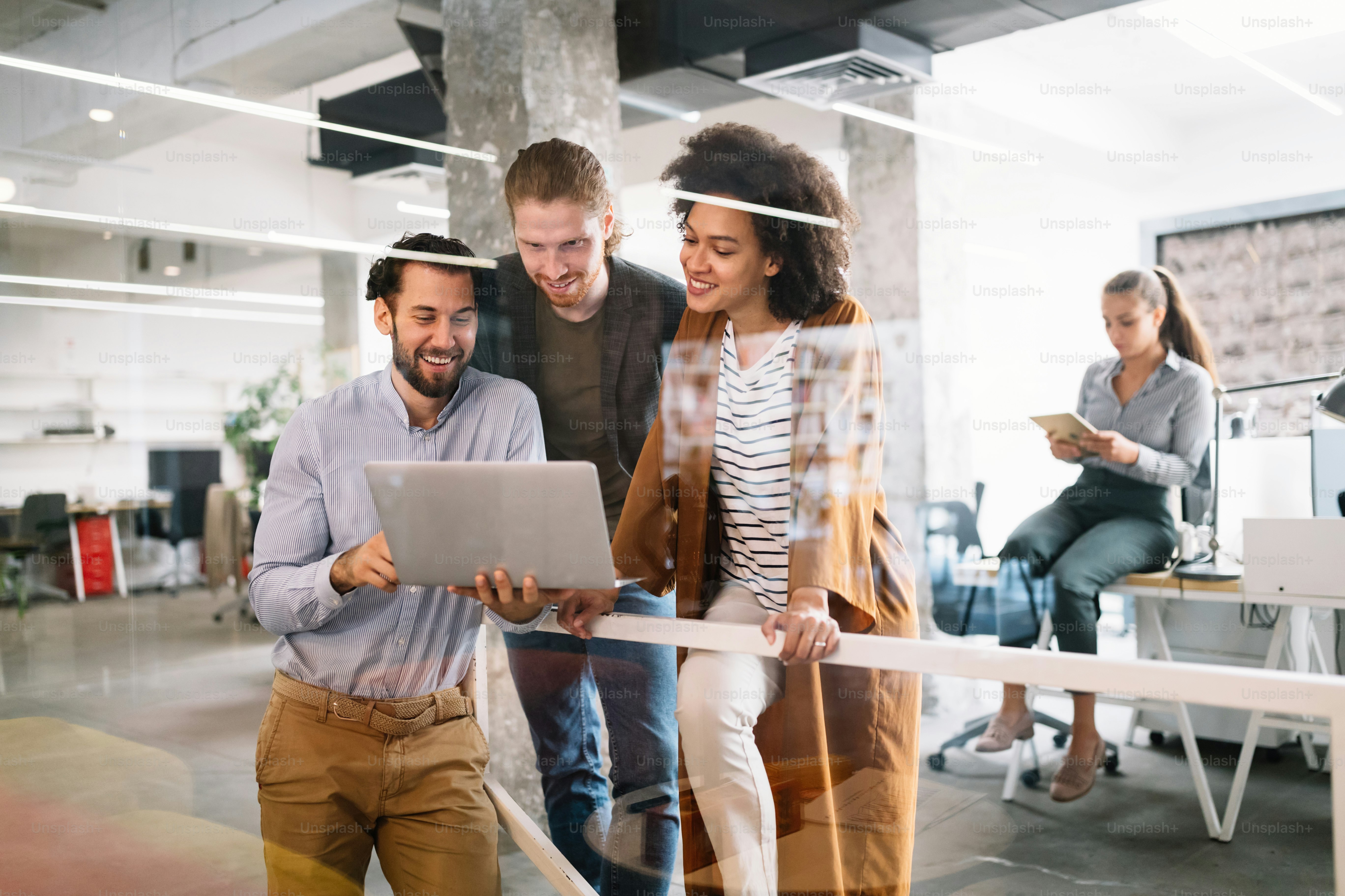 Software engineers people working on project and programming in company ...