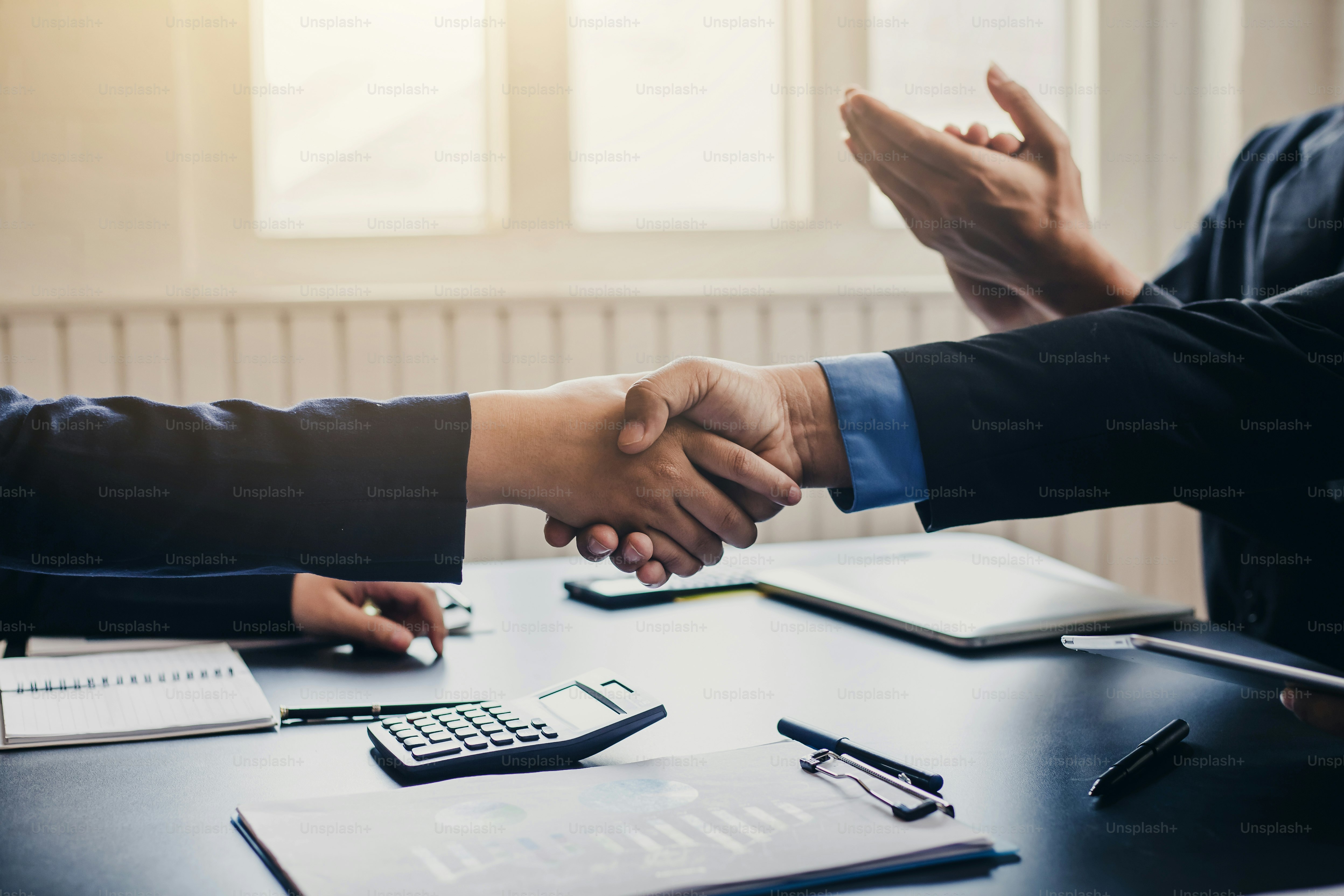 Business people shaking hands. Congratulations and success of the ...