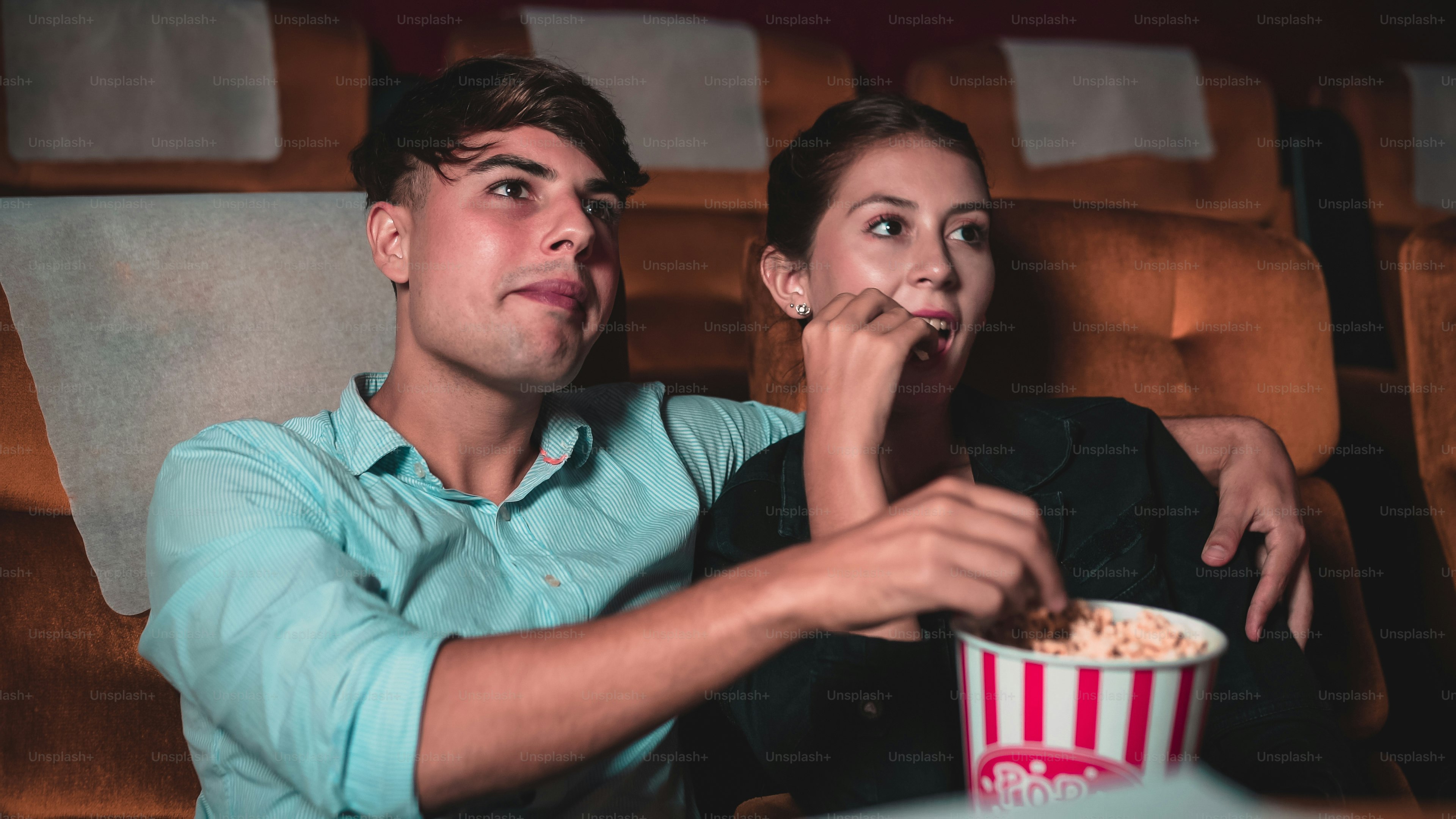 People audience watching movie in the movie theater cinema. Group ...