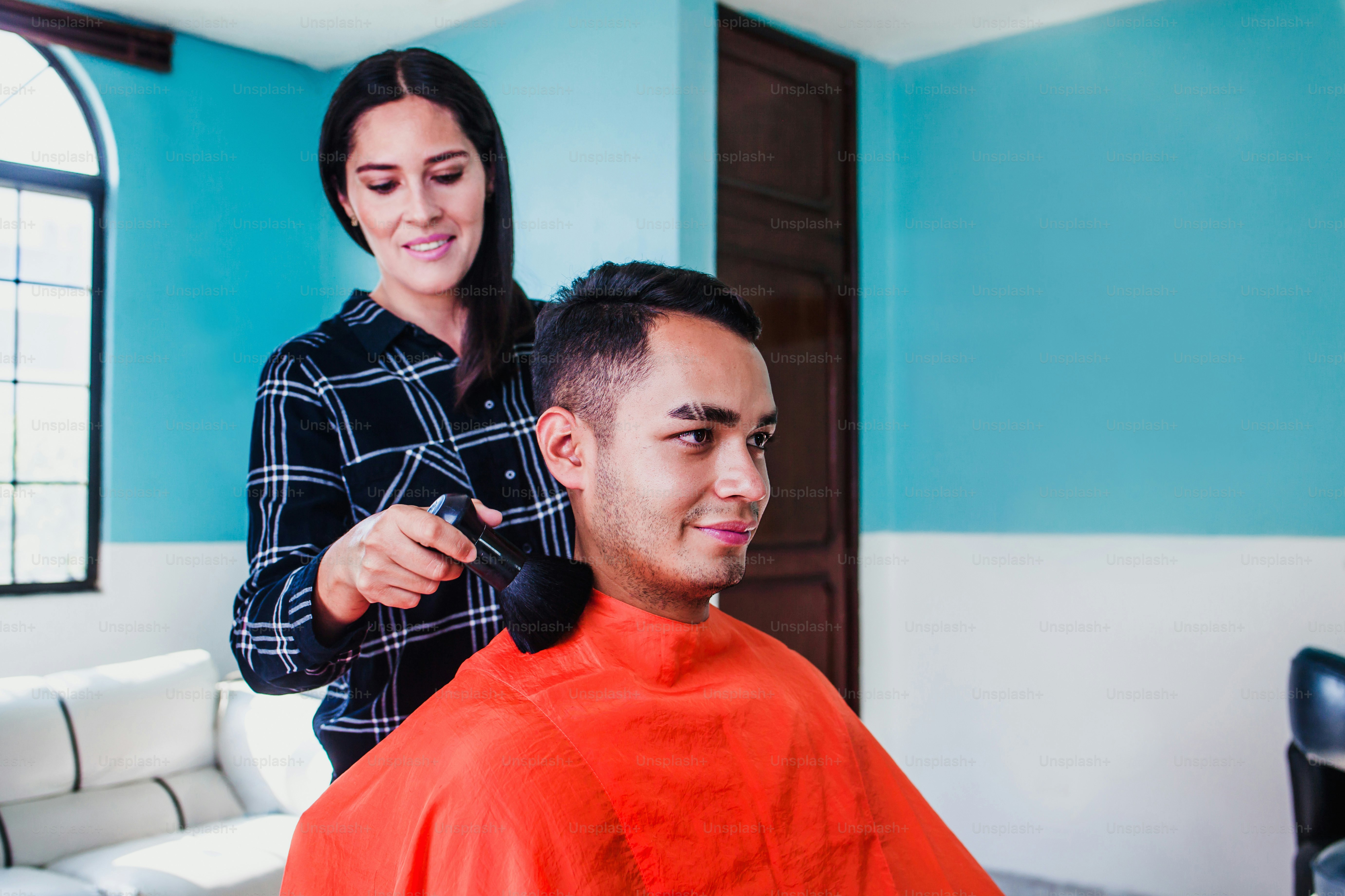 Latin woman who owns her haircut business in Mexico city photo ...