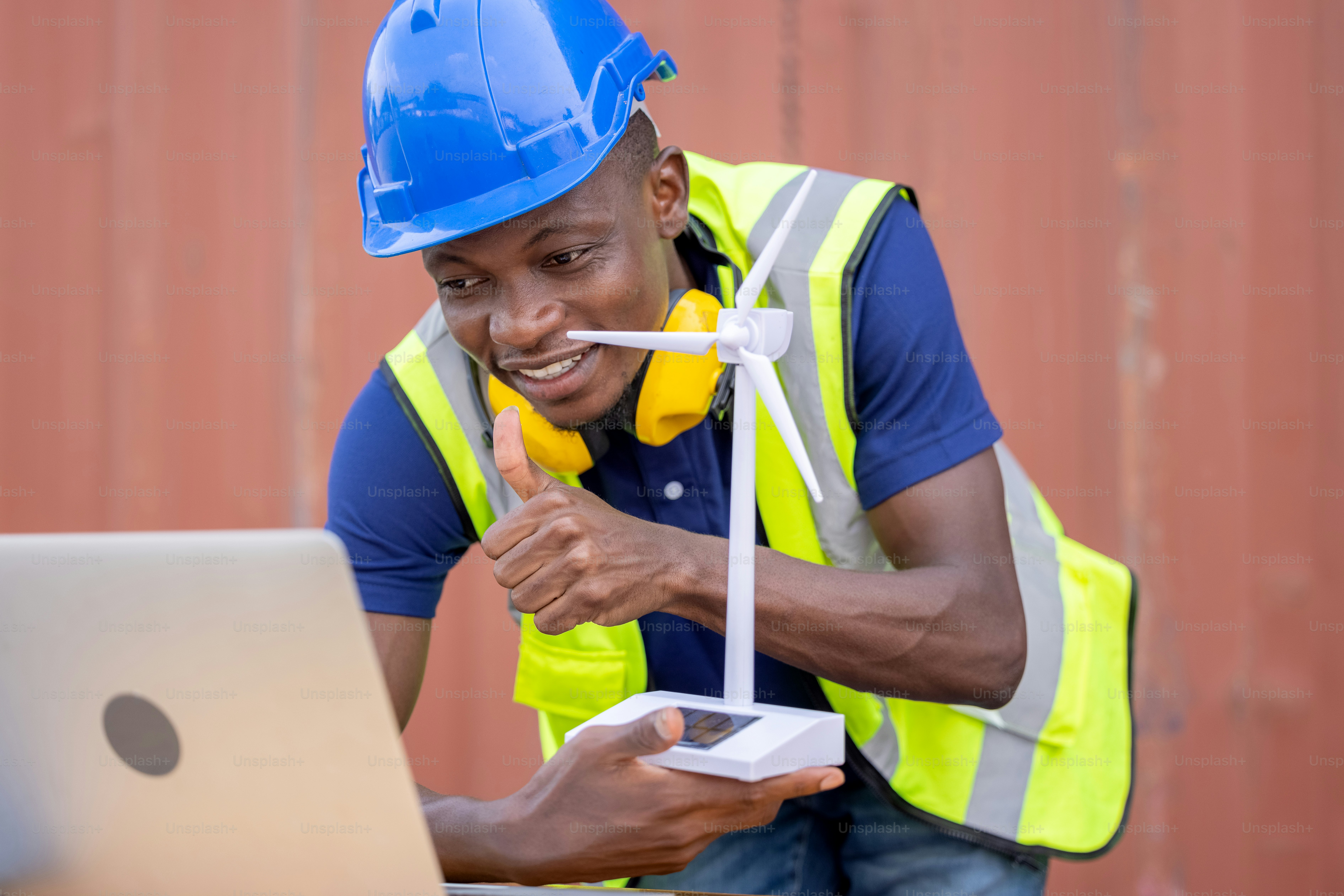 Engineer African American black worker discussing of solar energy from ...