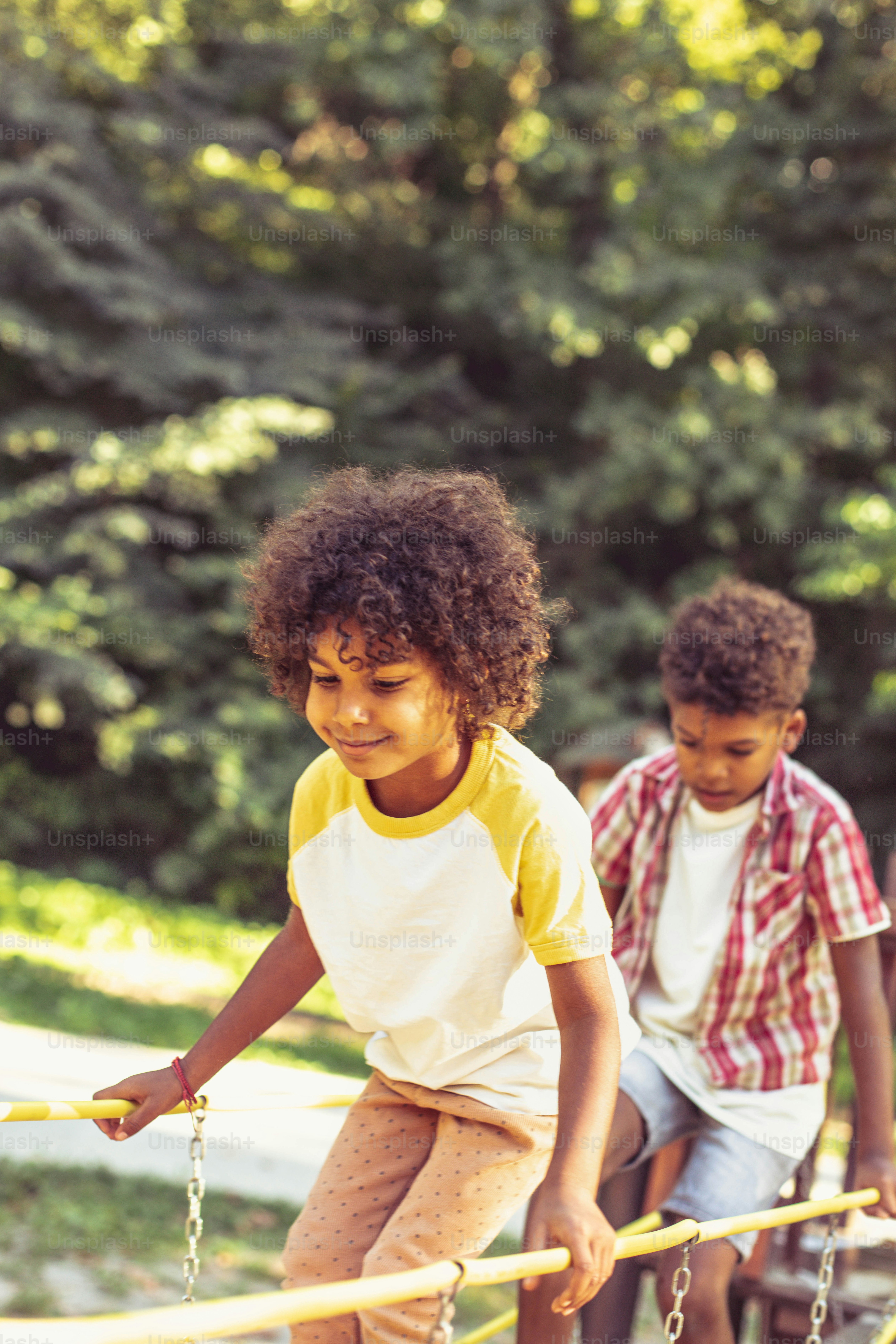 African American Kids Playing Outside