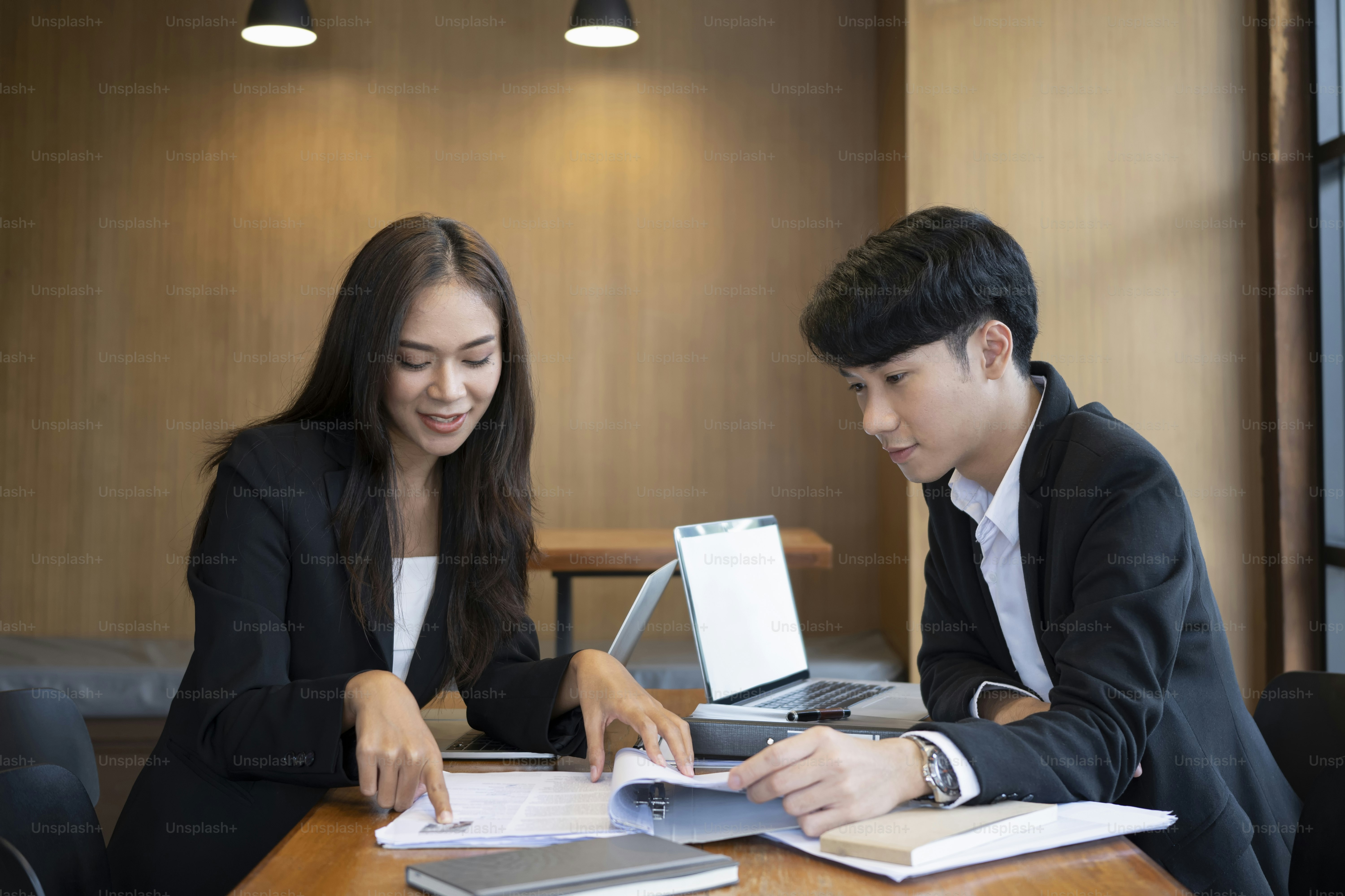 Team of human resources read resume and interview applicants for ...