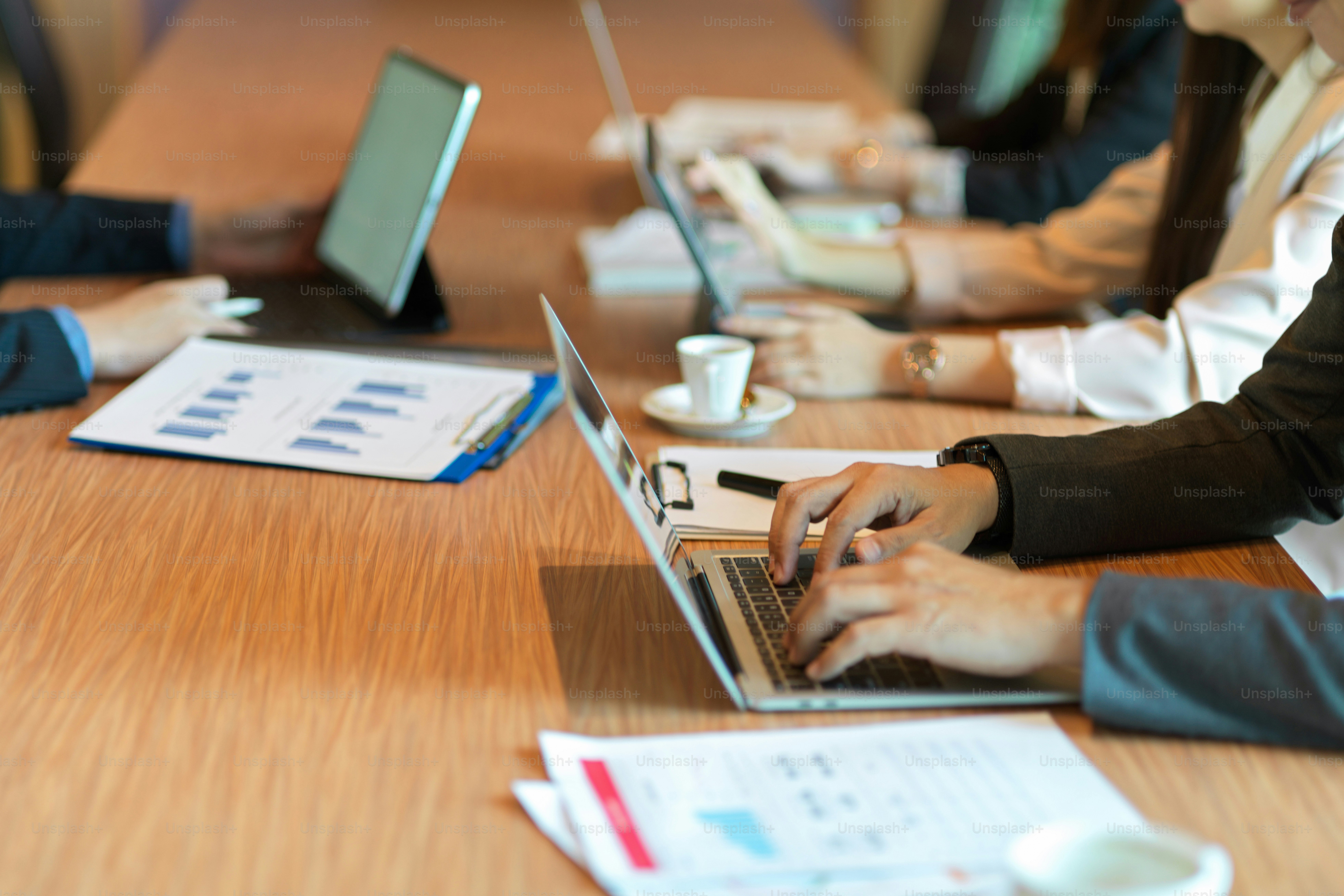 Cropped shot of Business board members meeting with business owner in ...