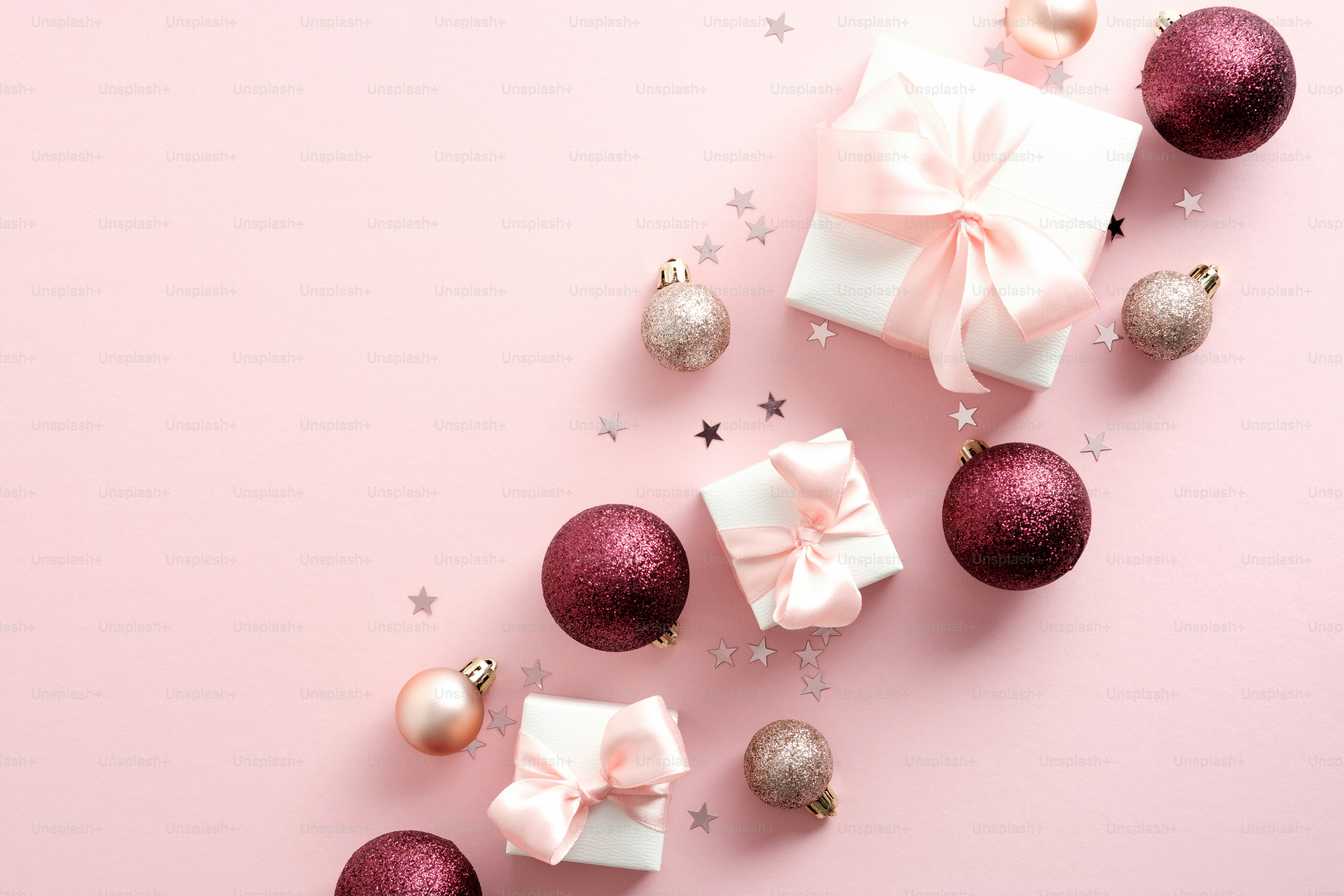 Pink Christmas Background Wallpaper