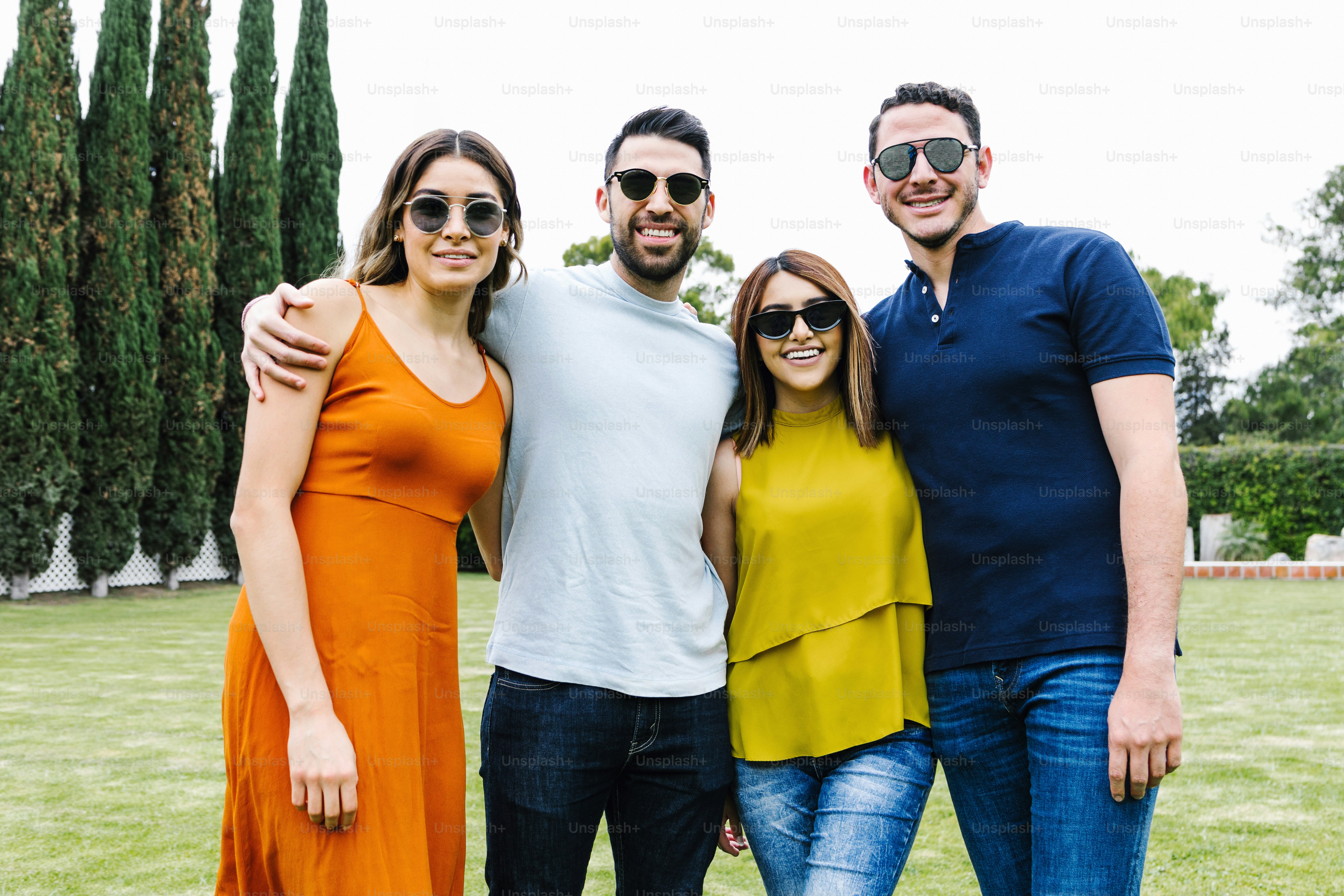 Portrait of group of latin friends having fun in Mexico city Latin ...