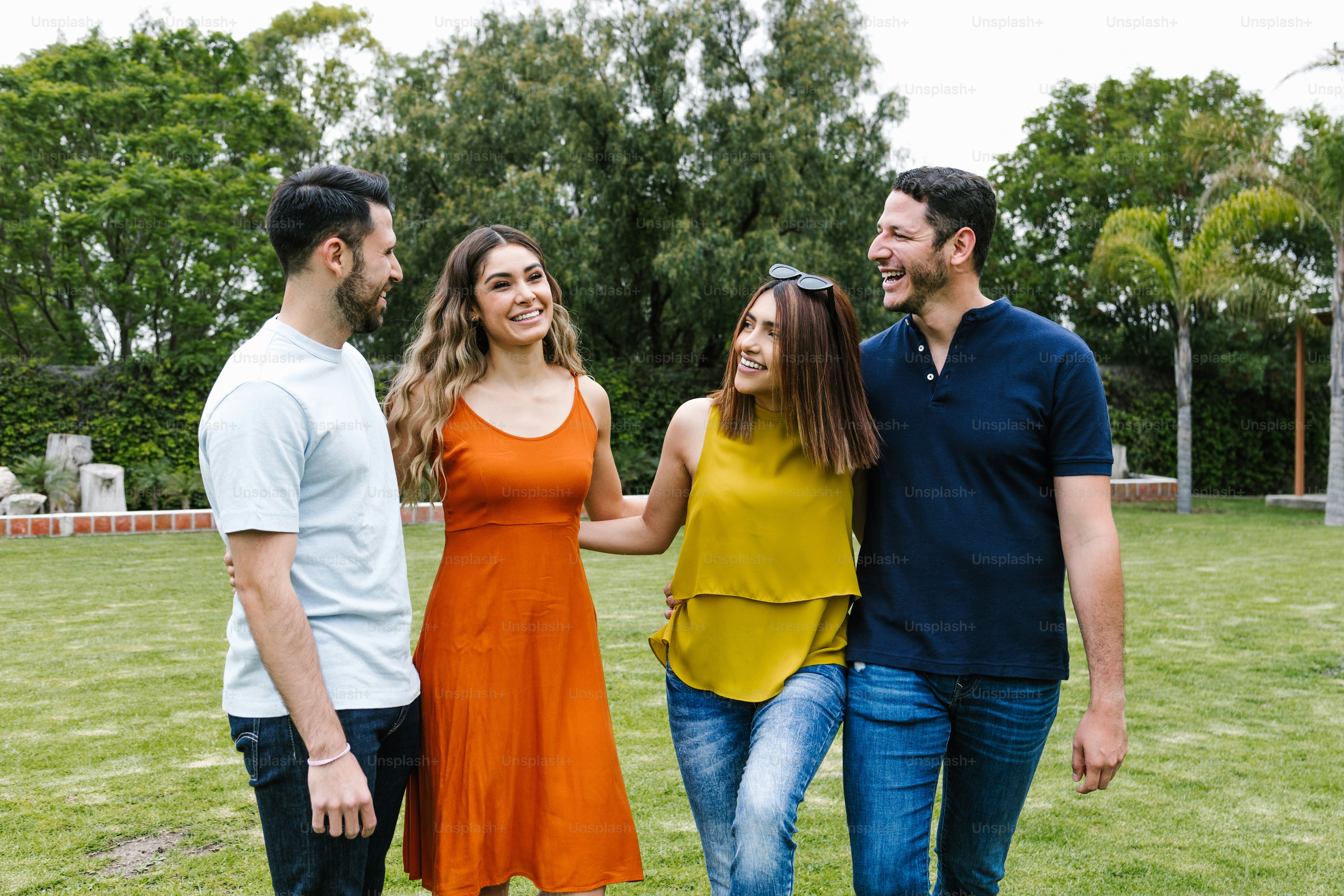 Portrait of group of latin friends having fun in Mexico city Latin ...