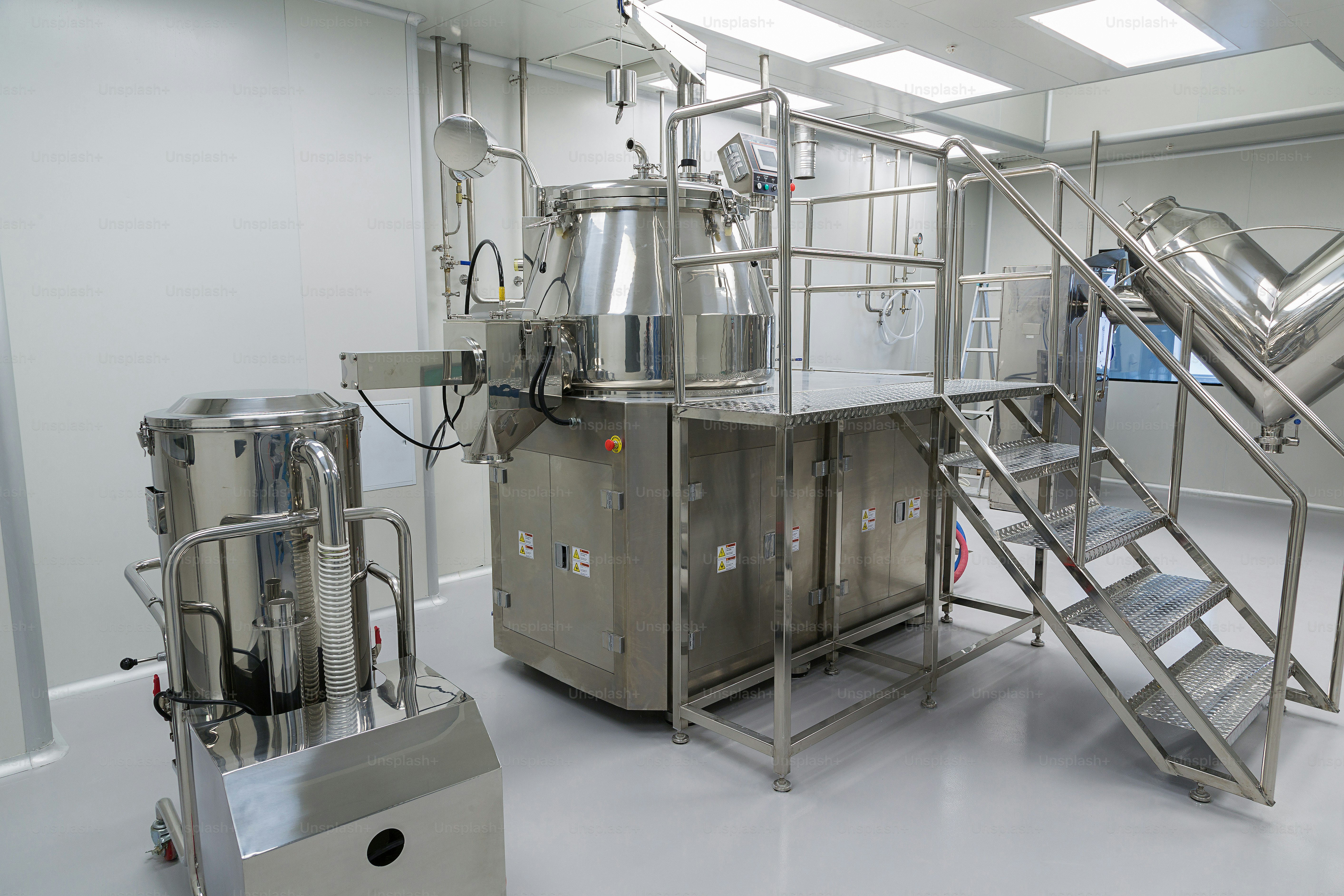 Plant picture, clean room equipment and stainless steel machines photo ...