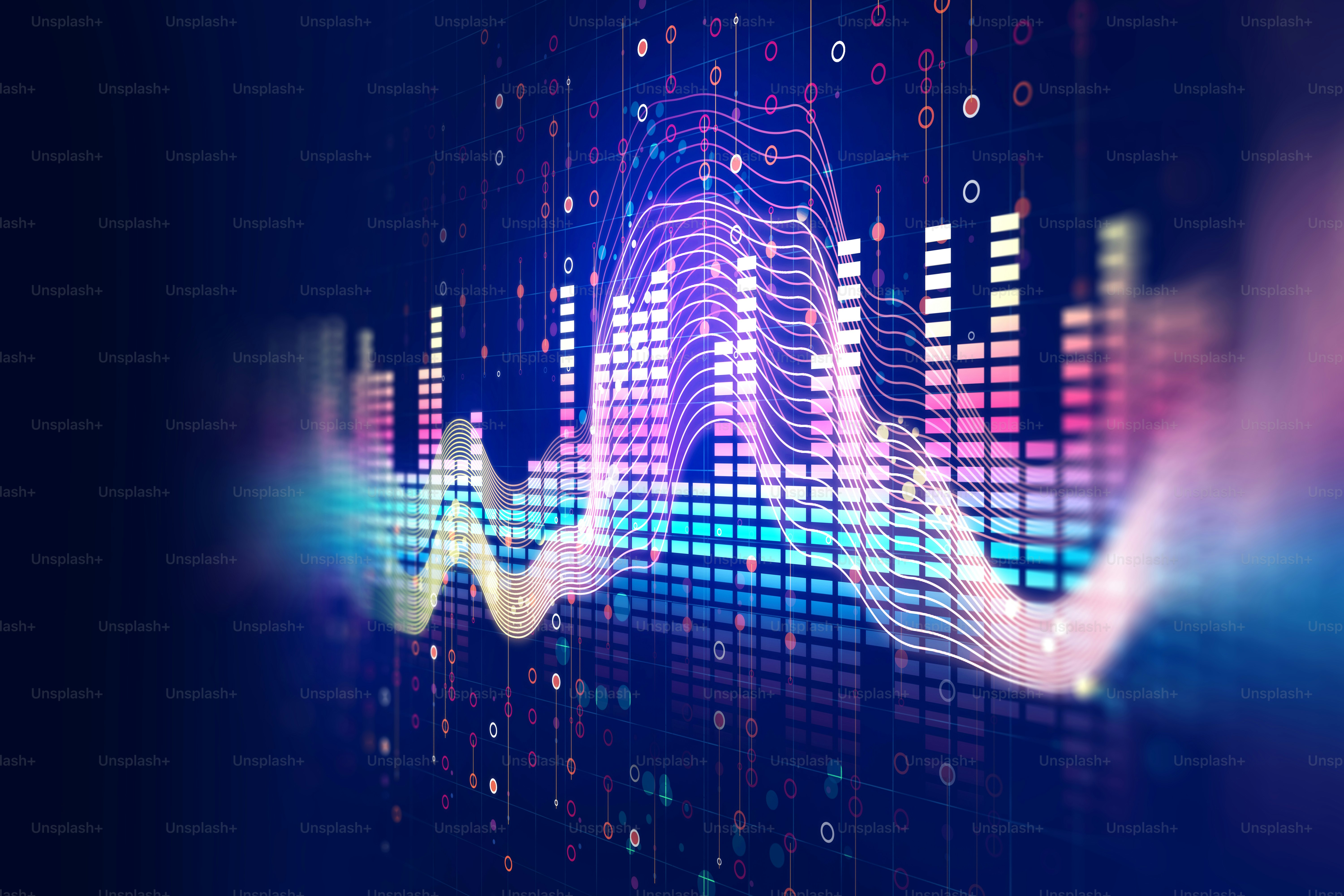 Colorful Audio waveform abstract technology background ,represent ...