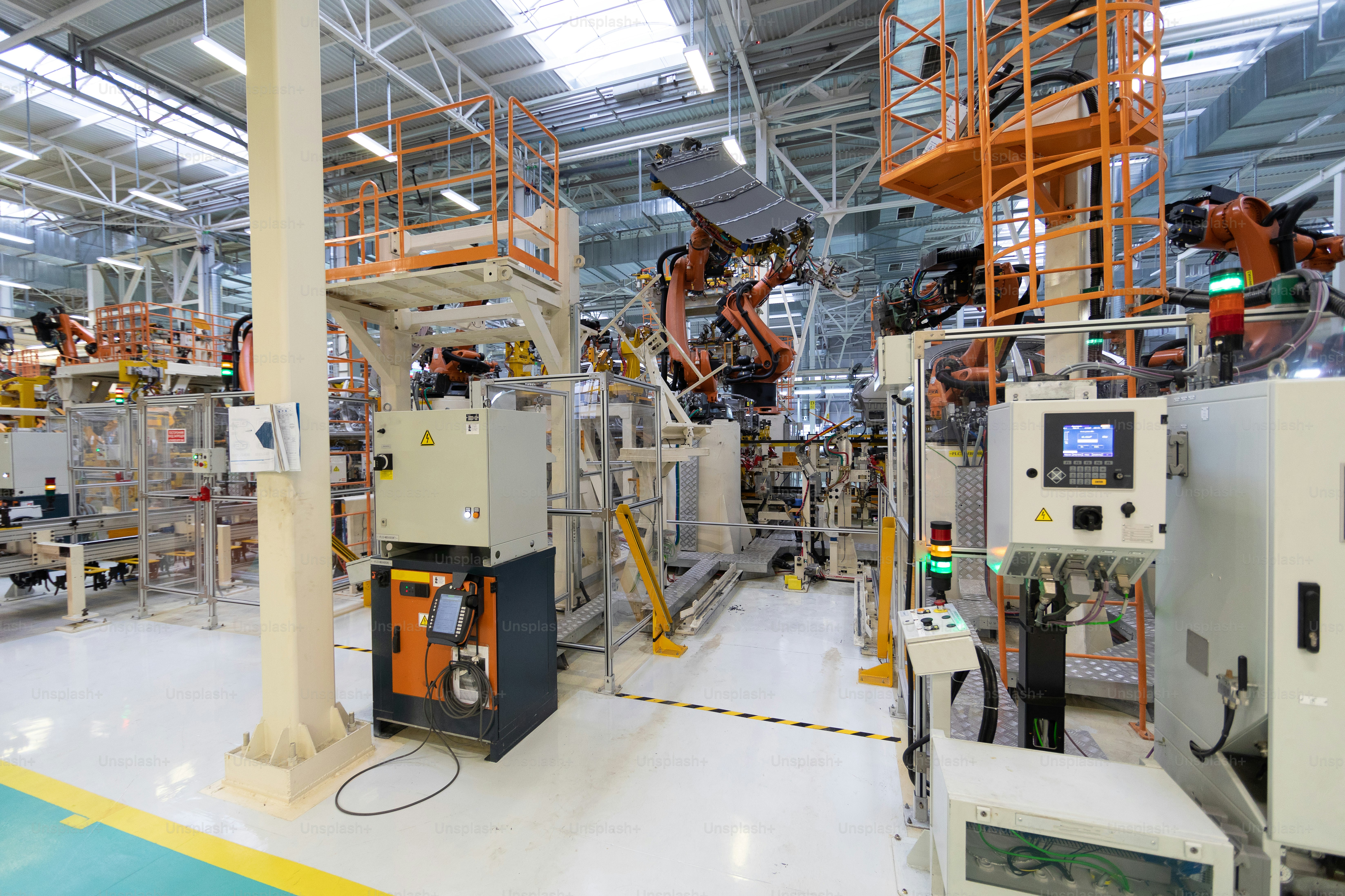 Automated car Assembly line. The plant of the automotive industry. Line ...