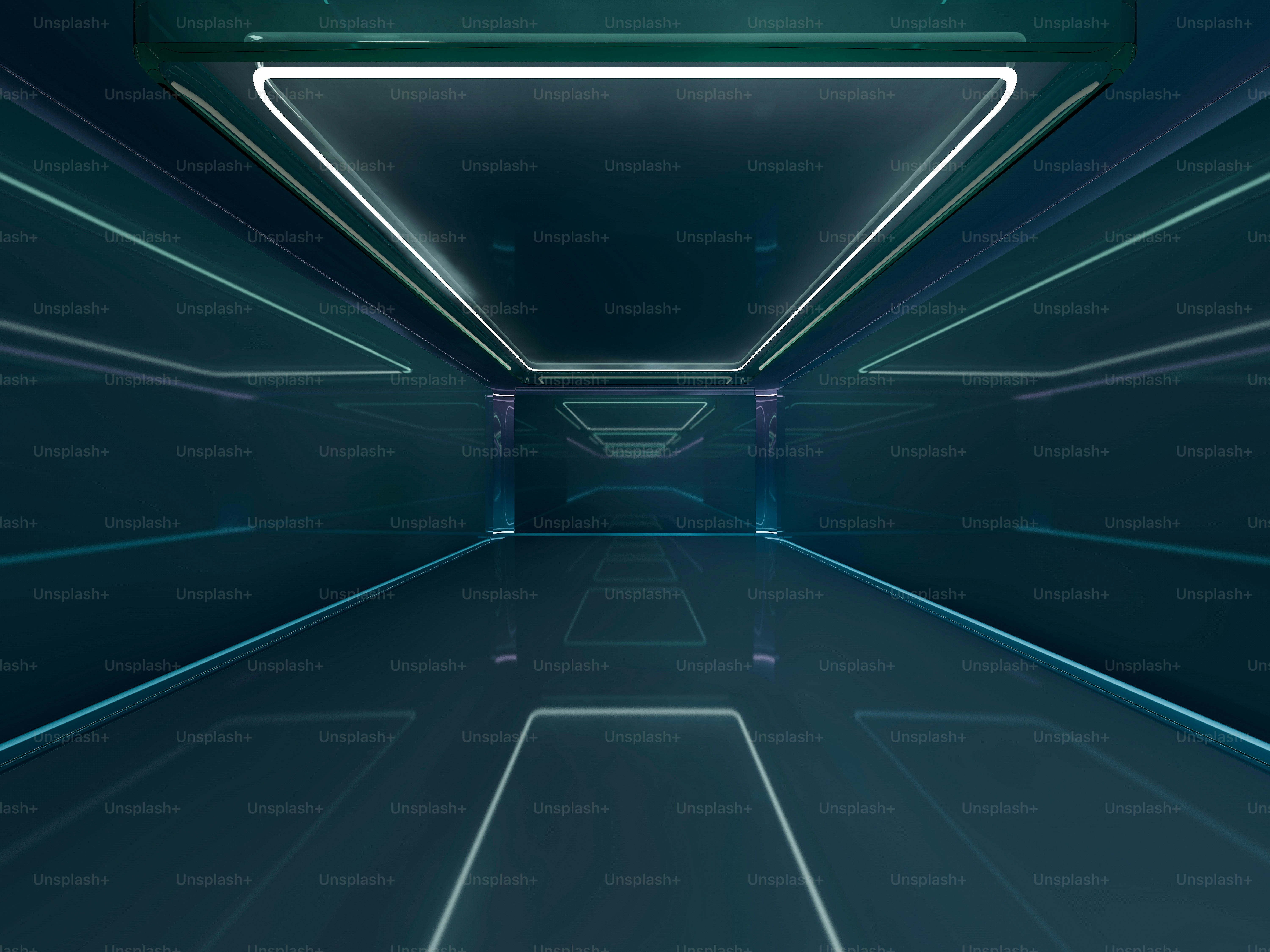 Abstract modern architecture background, empty open space interior. 3D ...