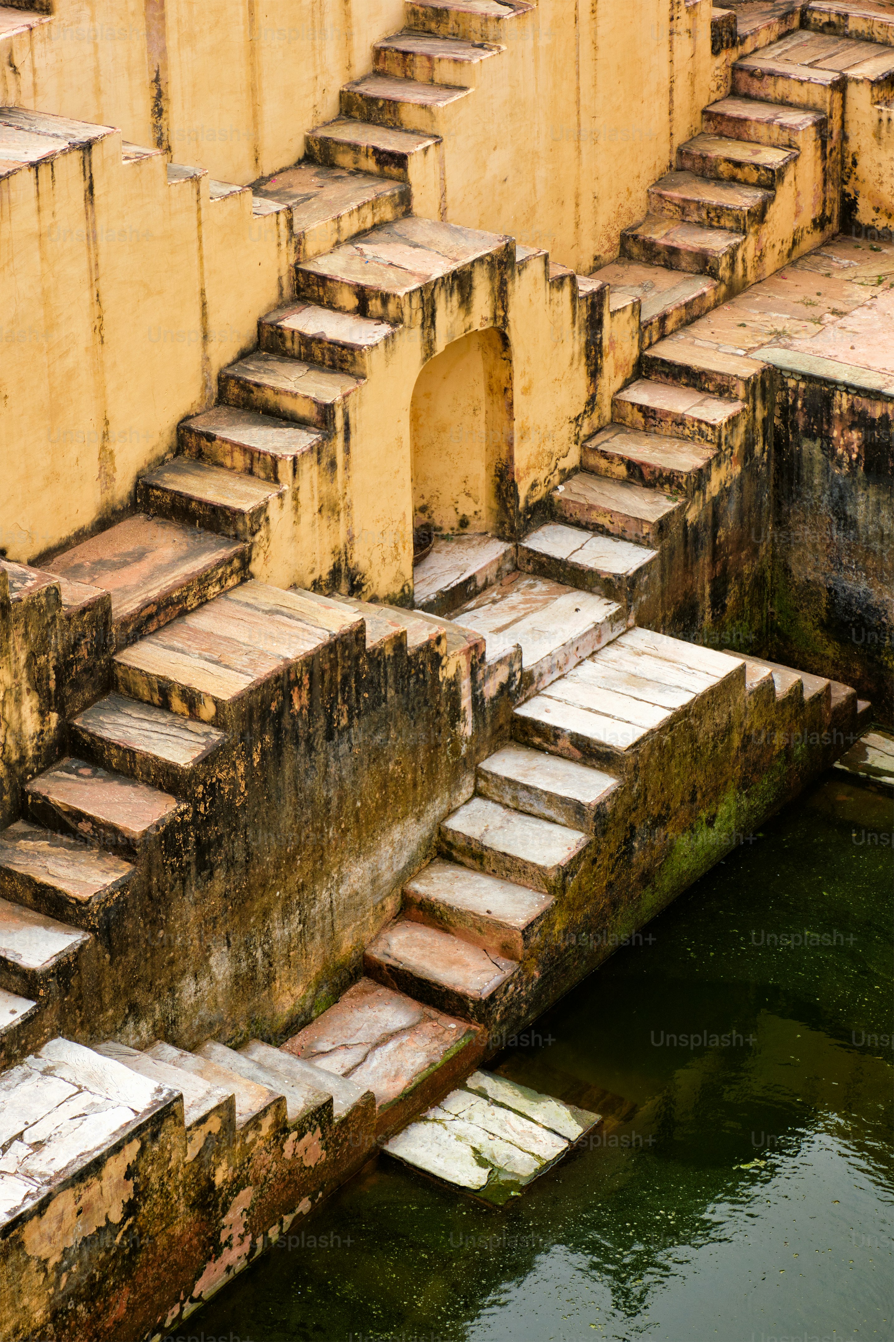Panna Meena ka Kund stepwell in Amber, Jaipur, Rajasthan, India photo ...