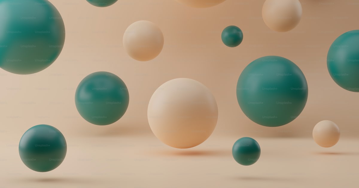 파스텔 배경에 구체 거품 3d 렌더링 날아다니는 공이 있는 현실적인 3d 그림 추상적 인 배경 사진 Unsplash의
