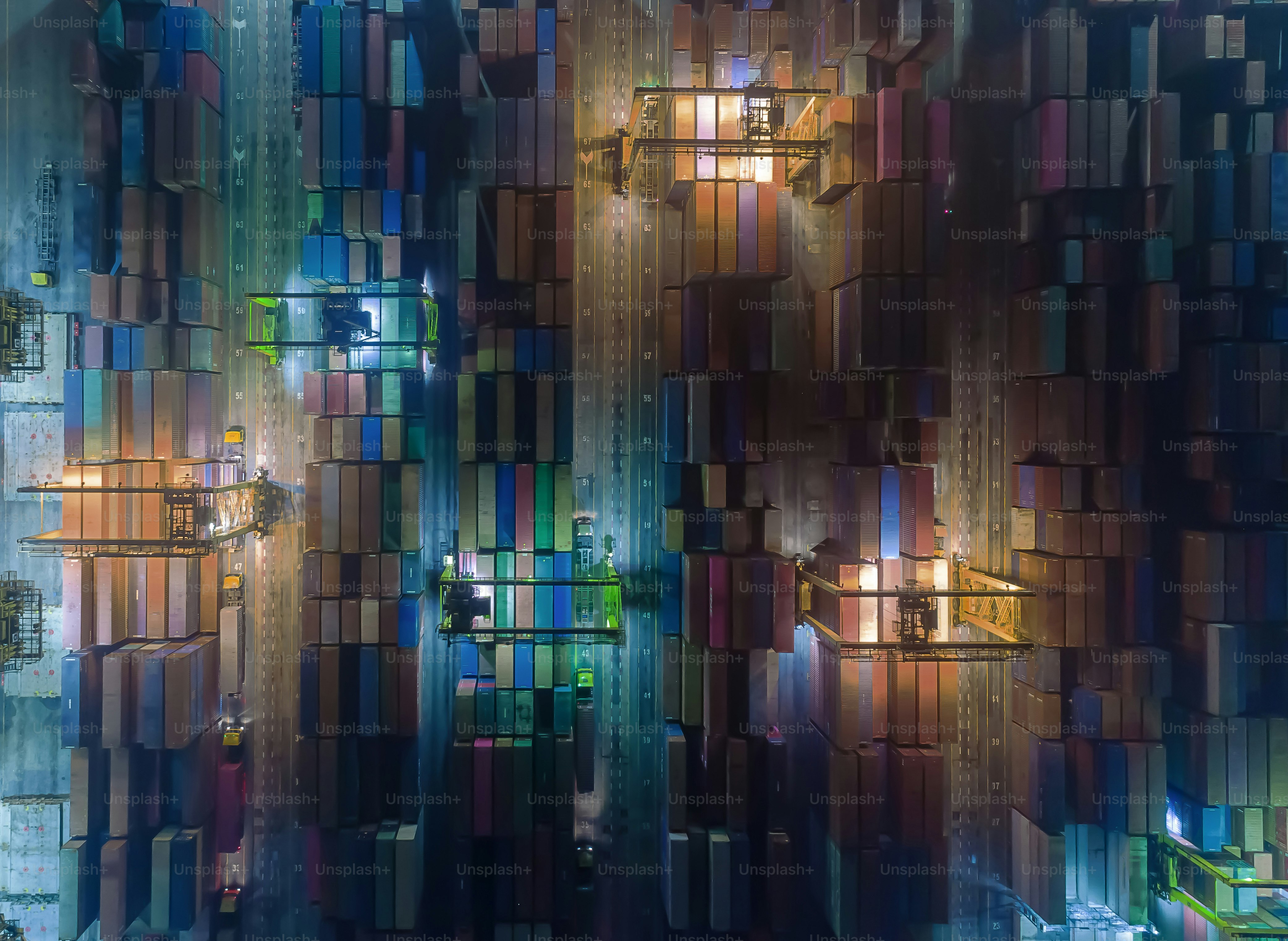 Empty container ship going to sea port for loading container. Logistic ...