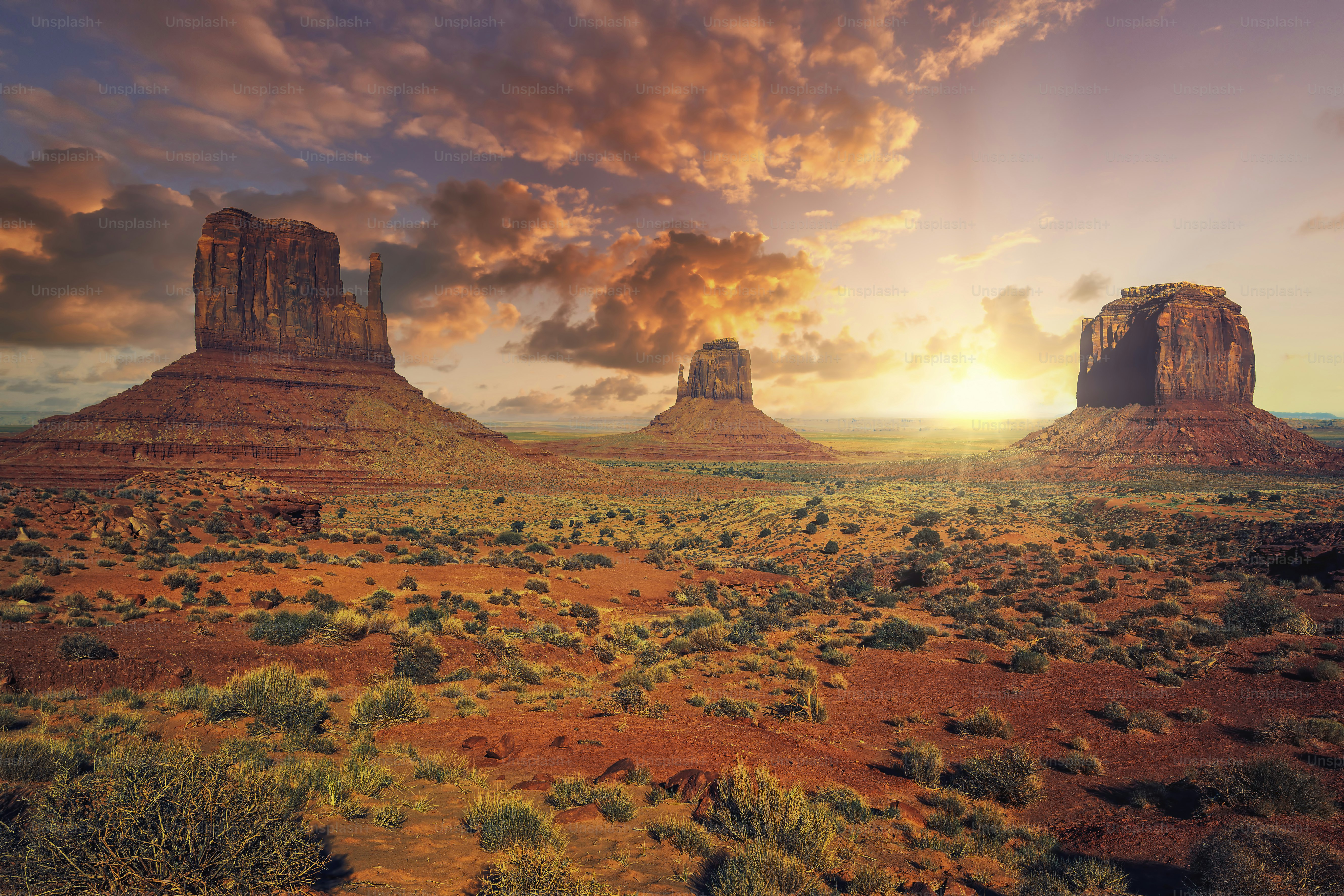 View of Monument valley under the blue sky, USA photo – Southwest Image ...