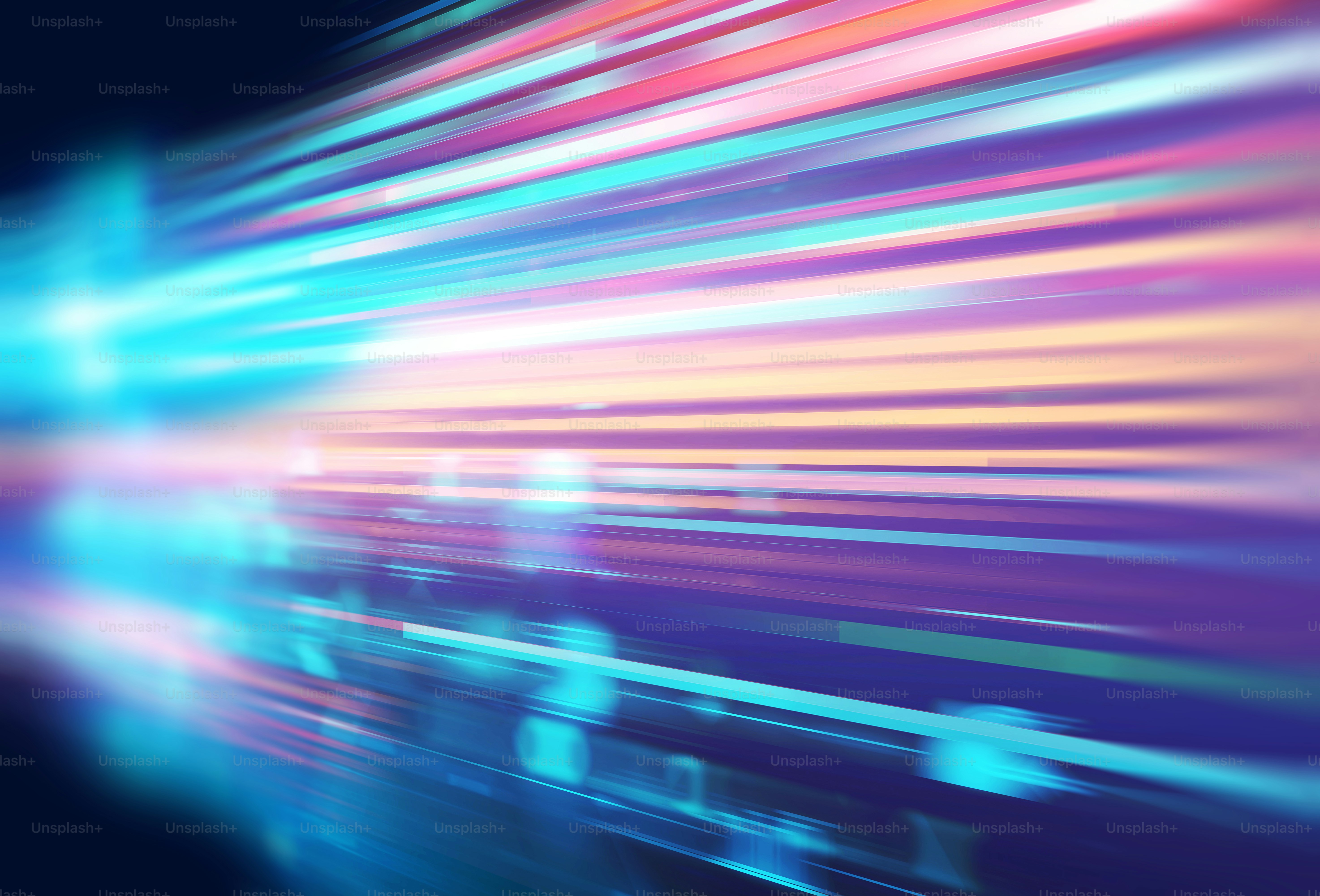 Speed lines of light and stripes over technology background represent ...