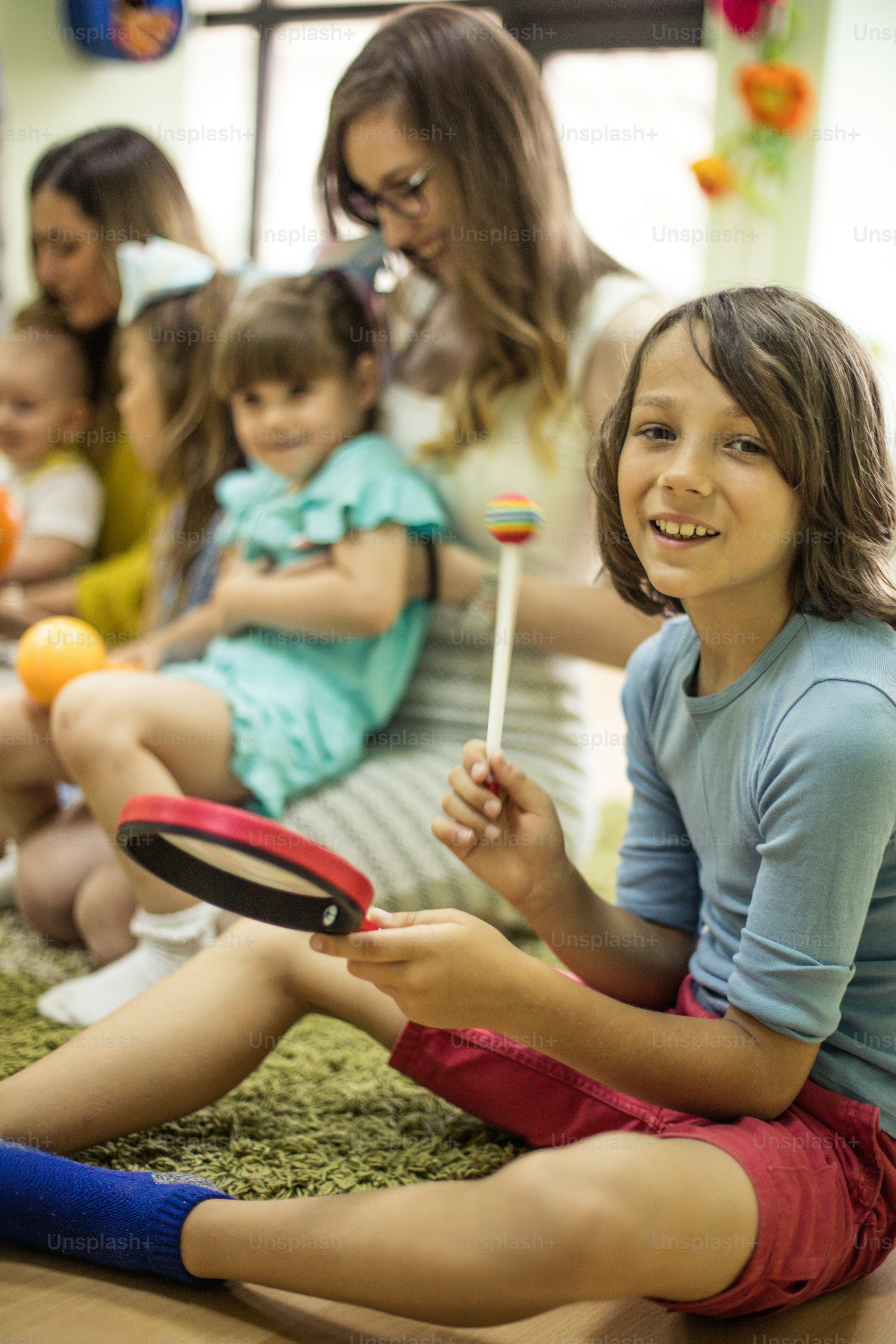 Miniature maestro. Child in music school with teacher. photo – Piano ...