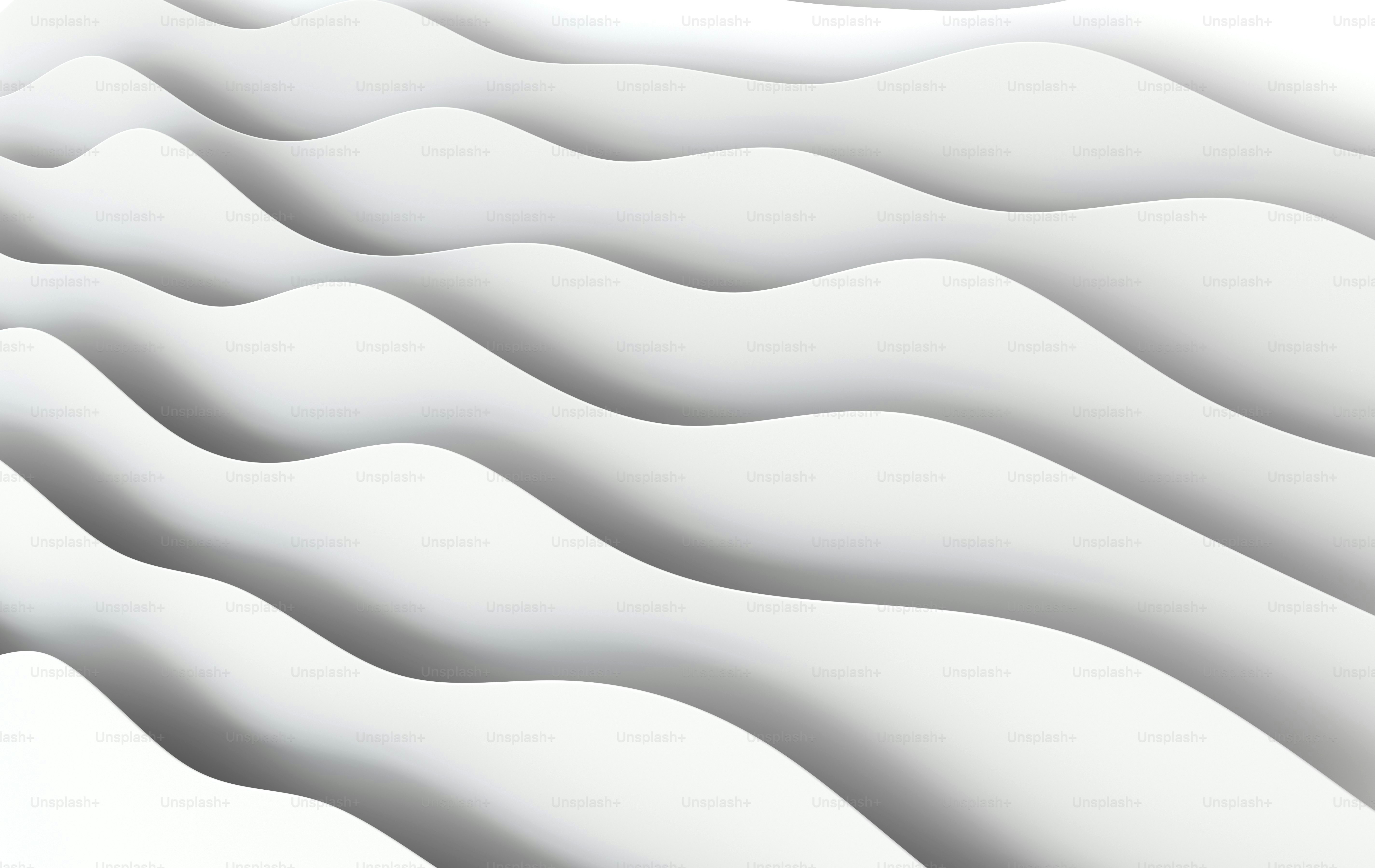 Abstract white paper waves 3d rendering. Modern minimal design, paper ...