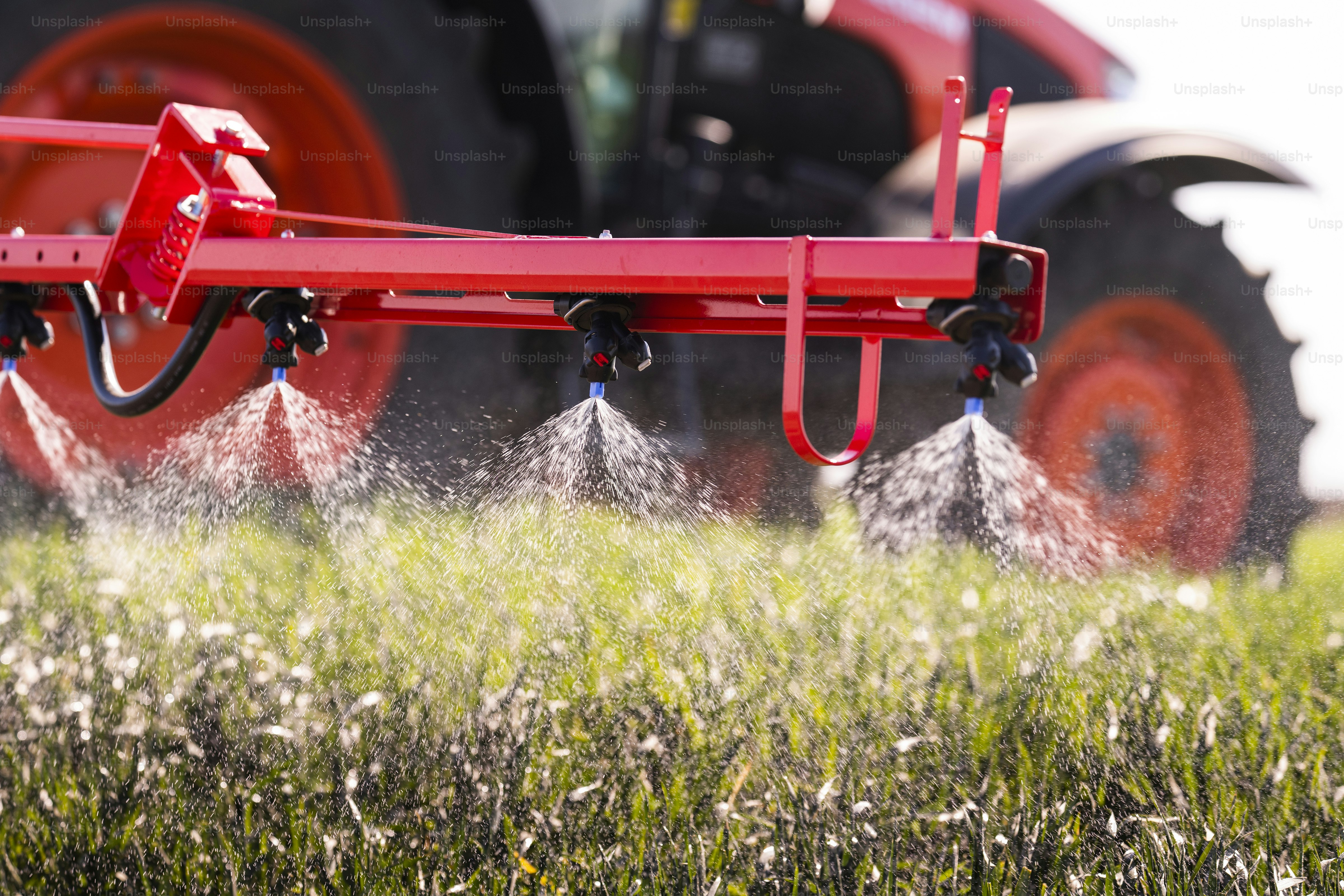 Nozzle of the tractor sprinklers sprayed. photo – Agriculture Image on ...