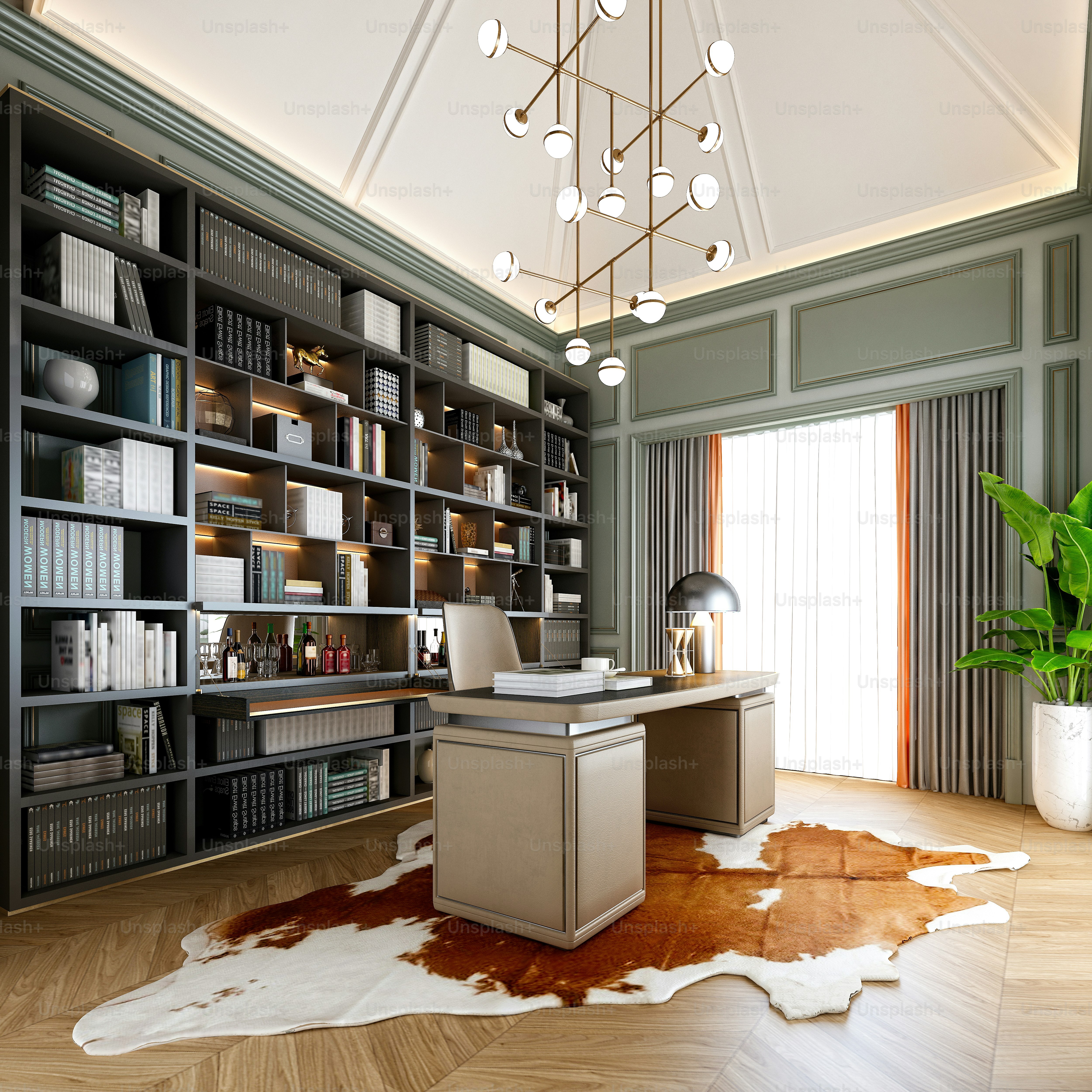 3d render of study room photo – Cabinet Image on Unsplash