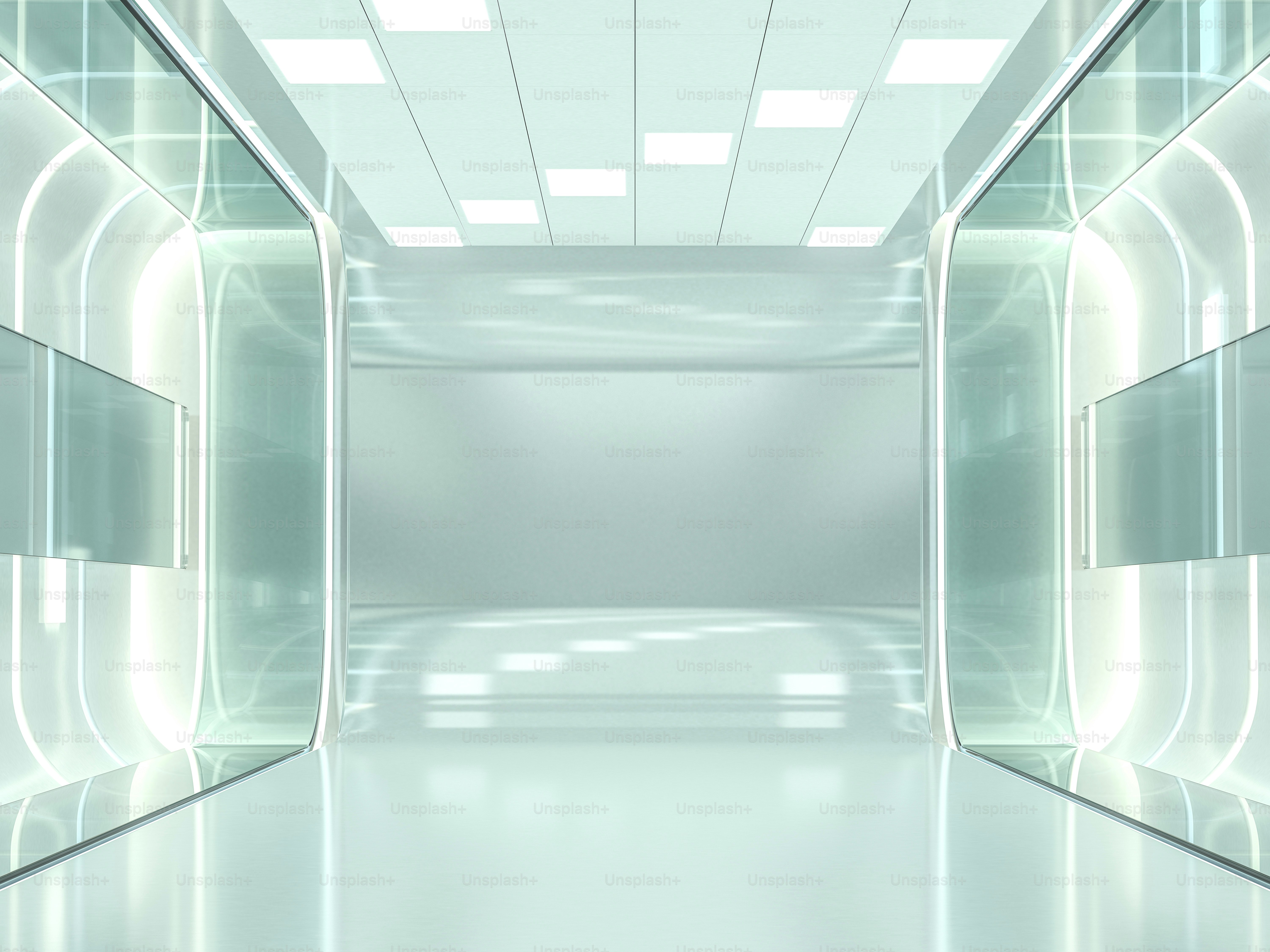 Abstract modern architecture background, empty open space interior. 3D ...