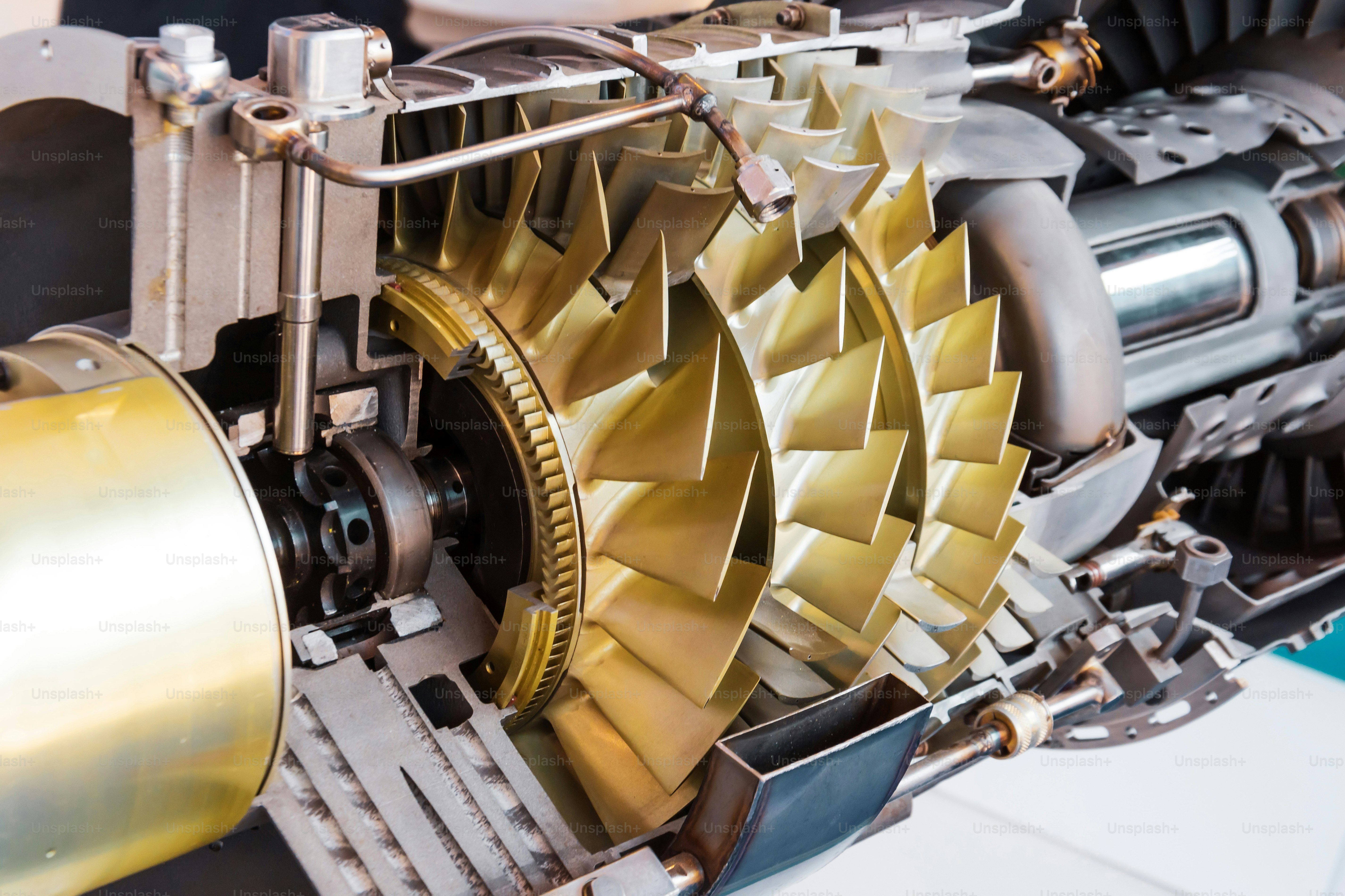 Jet turbine inside structure, section, mechanism operation device photo ...