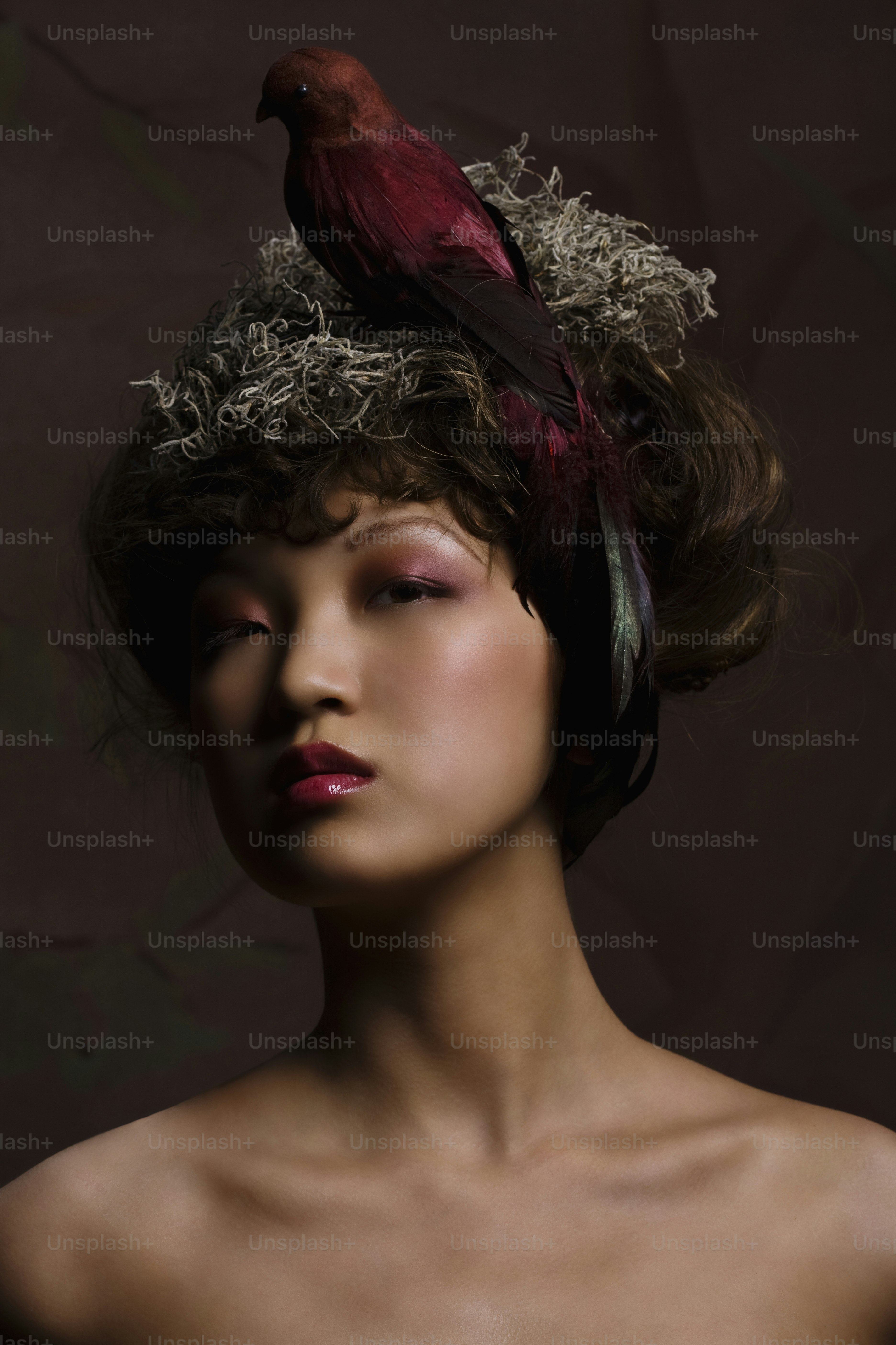 A woman with a bird on her head photo – Portrait Image on Unsplash