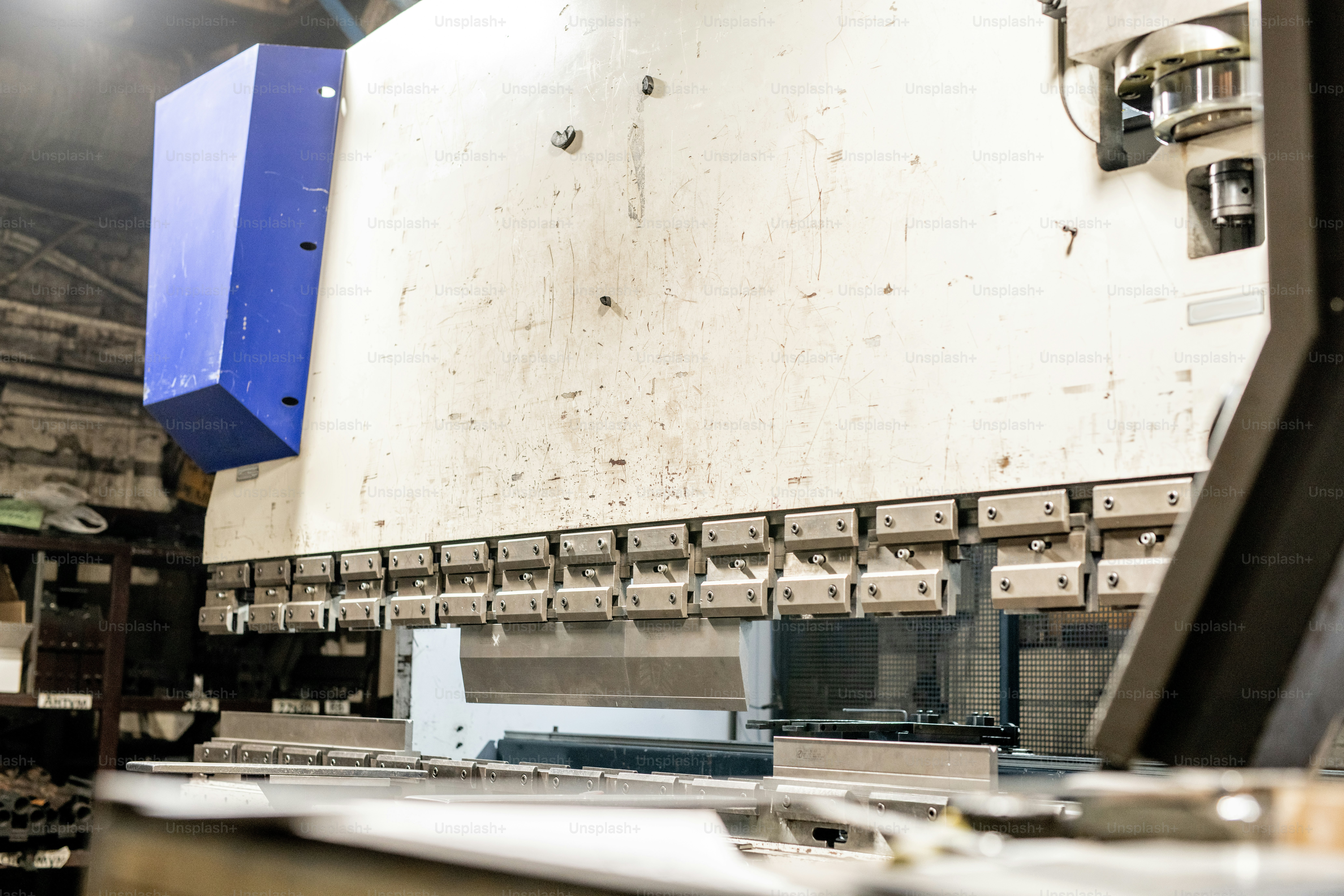 Welding or cutting industrial machine processing iron sheet on serrated ...