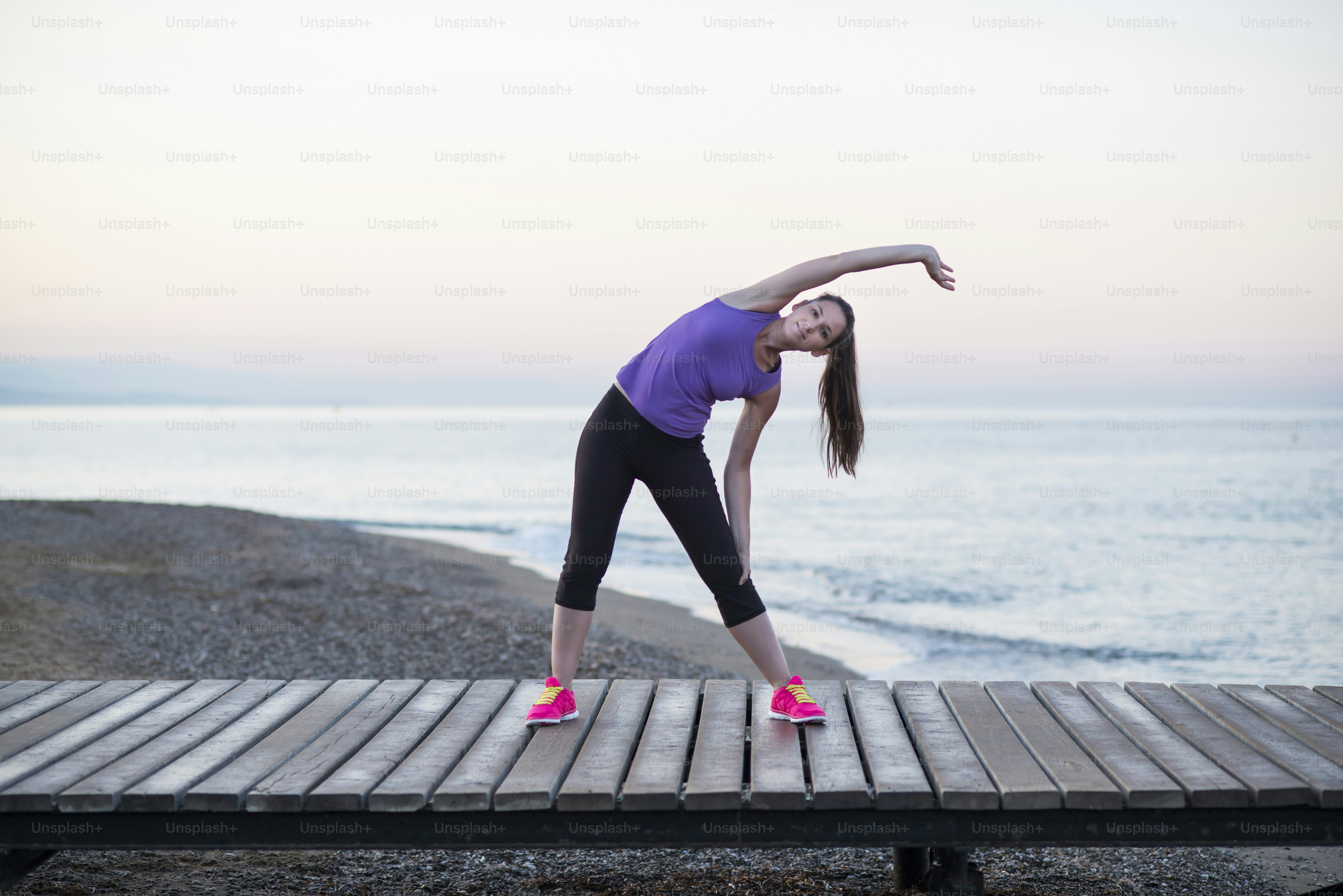 Young woman is running in sunny nature photo – Relaxation exercise ...
