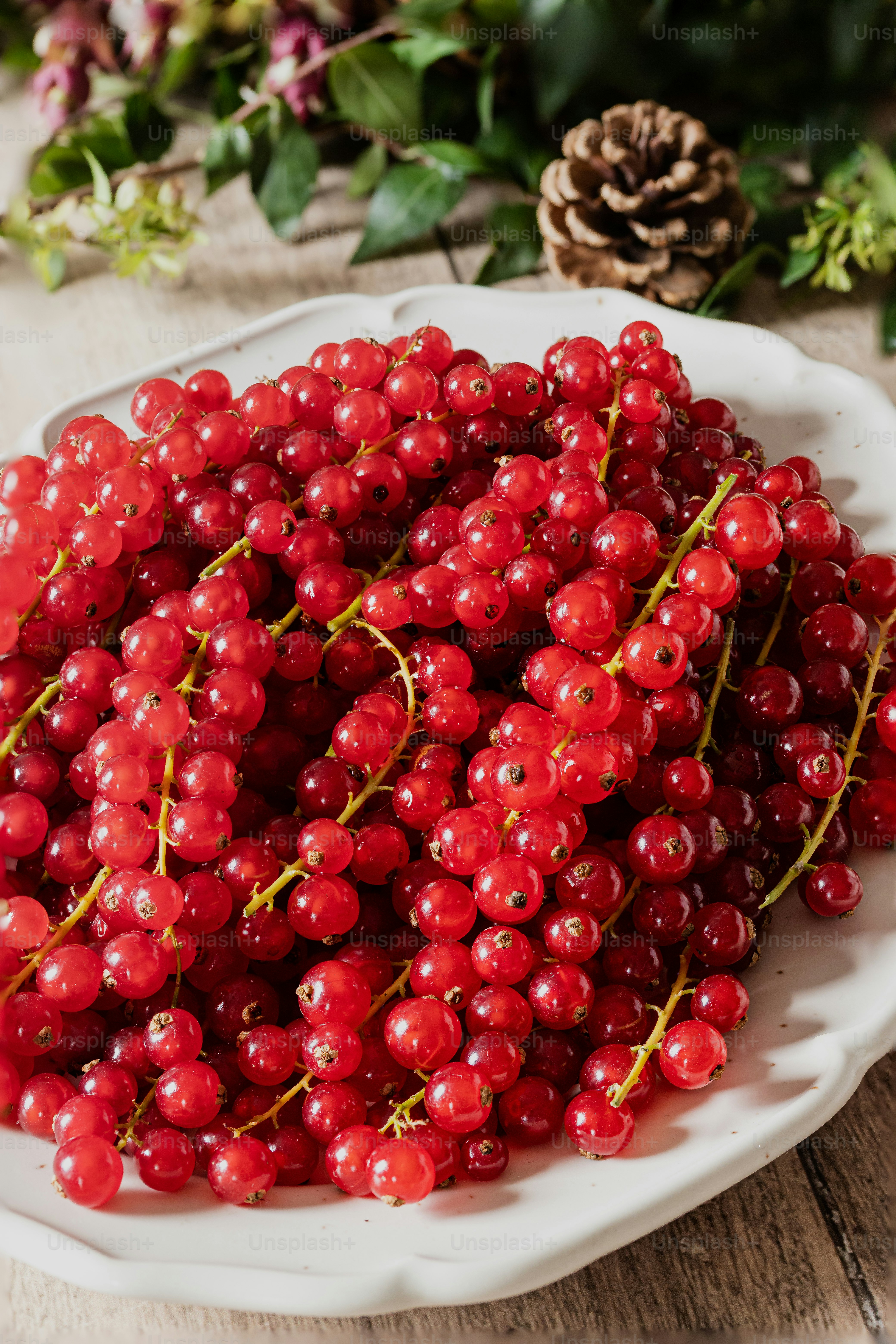 Une assiette blanche garnie de beaucoup de fruits rouges photo ...