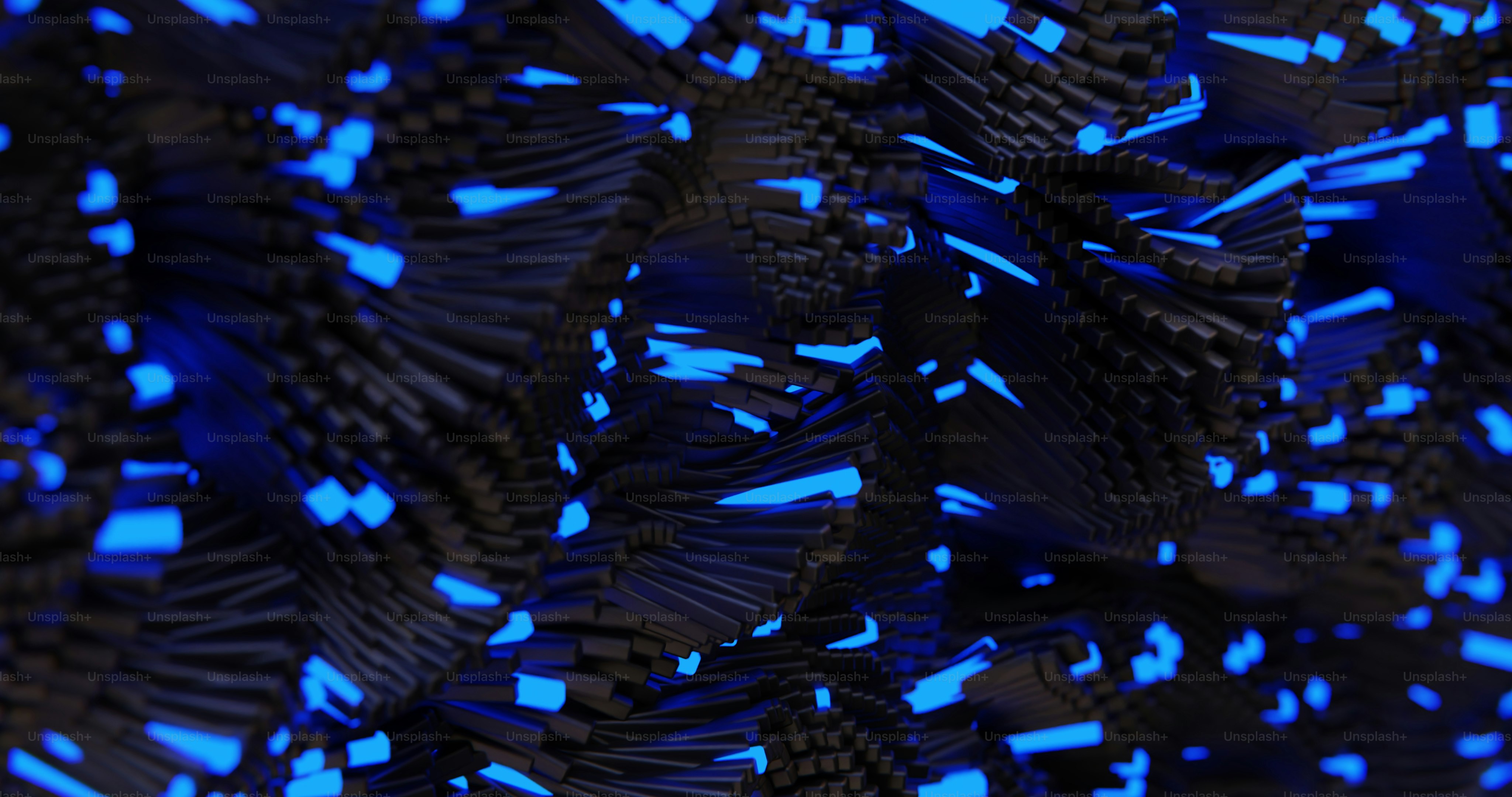 A large group of black and blue objects photo – Abstract blue ...