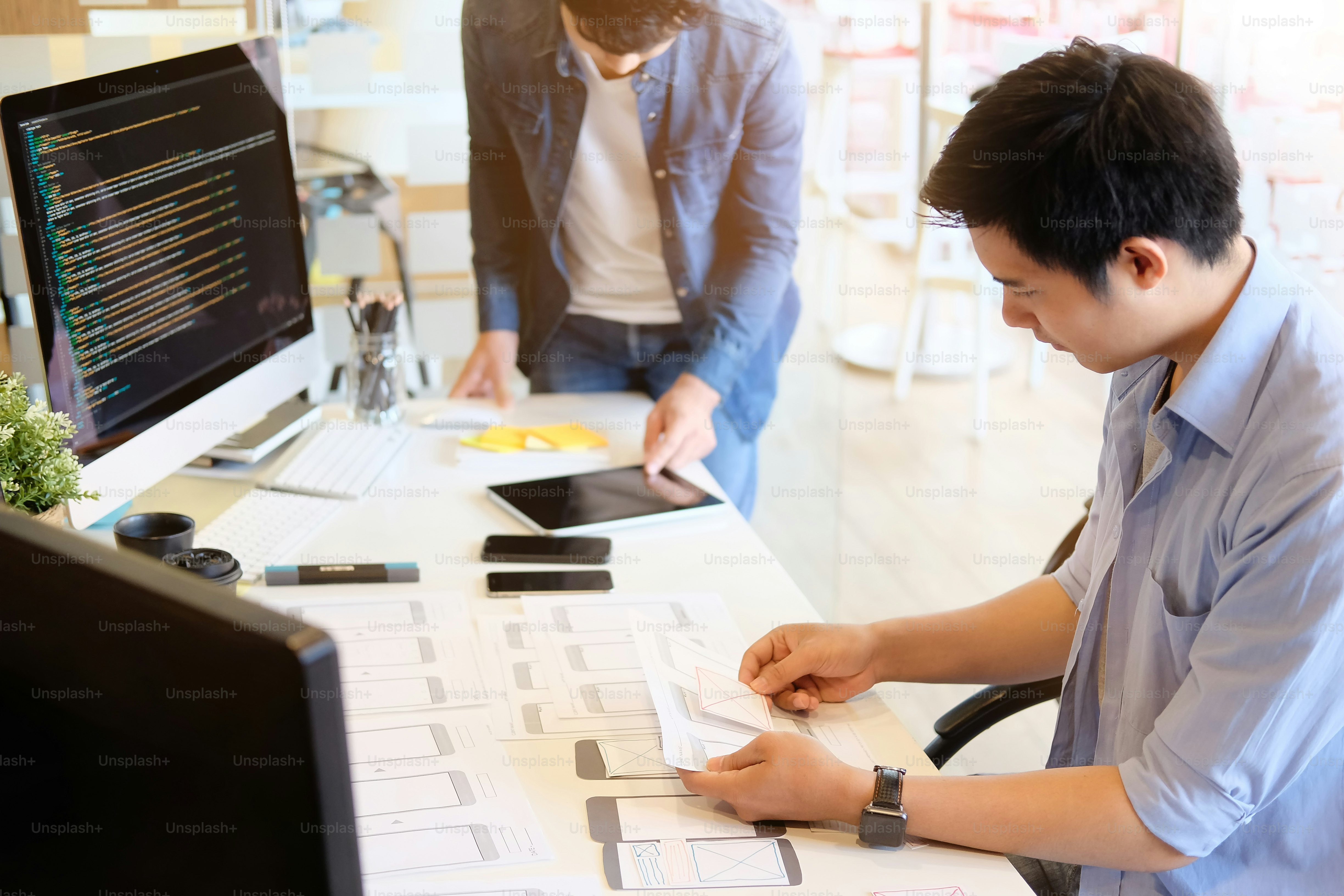 Programer Team working development software with UX UI project in ...