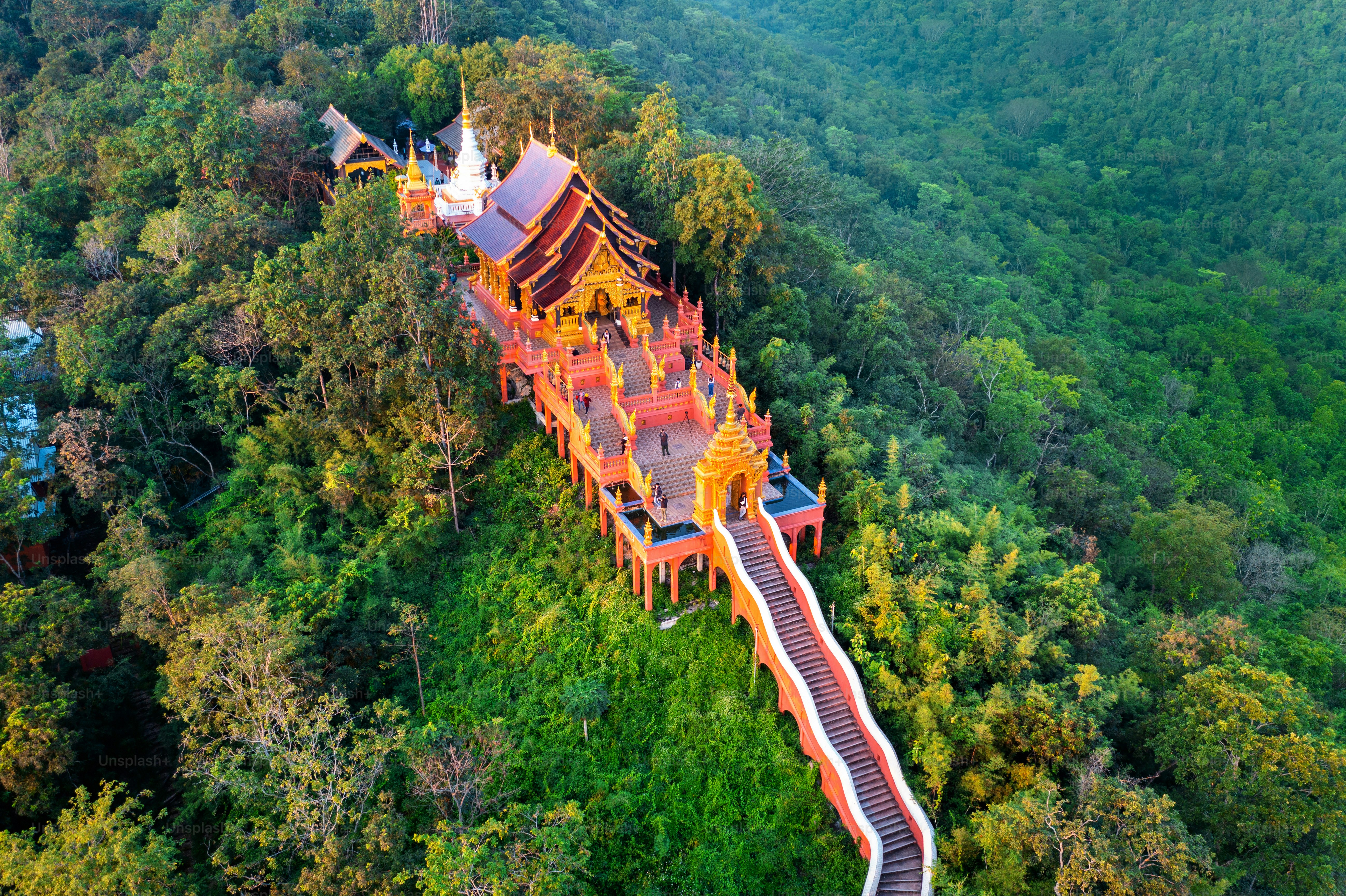 Aerial view of Wat Phra That Doi Phra Chan temple in Lampang, Thailand. photo – Lampang Image on ...
